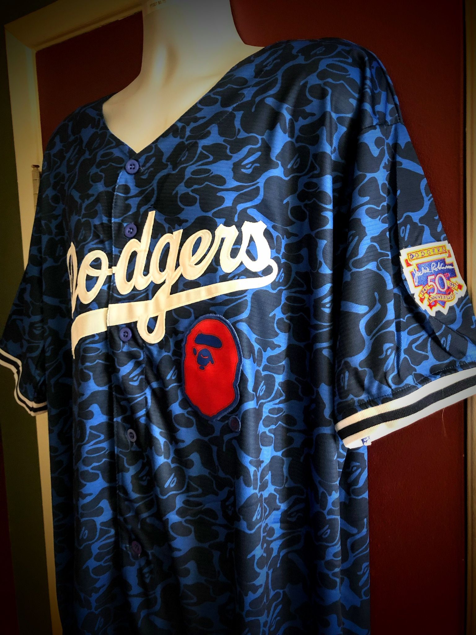 Los Angeles Dodgers #93 A Bathing Ape MLB Baseball Jersey -S.M.L.XL.2X ...