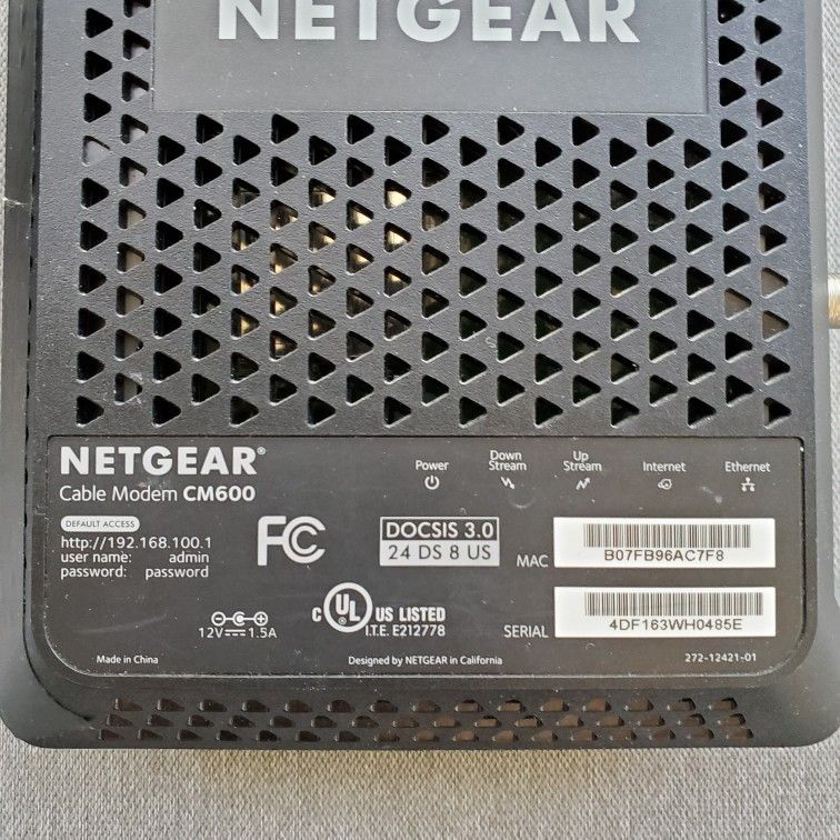 Arris G36 NETGEAR CM600 Cable Modem - Works With Xfinity/Spectrum (Up ...