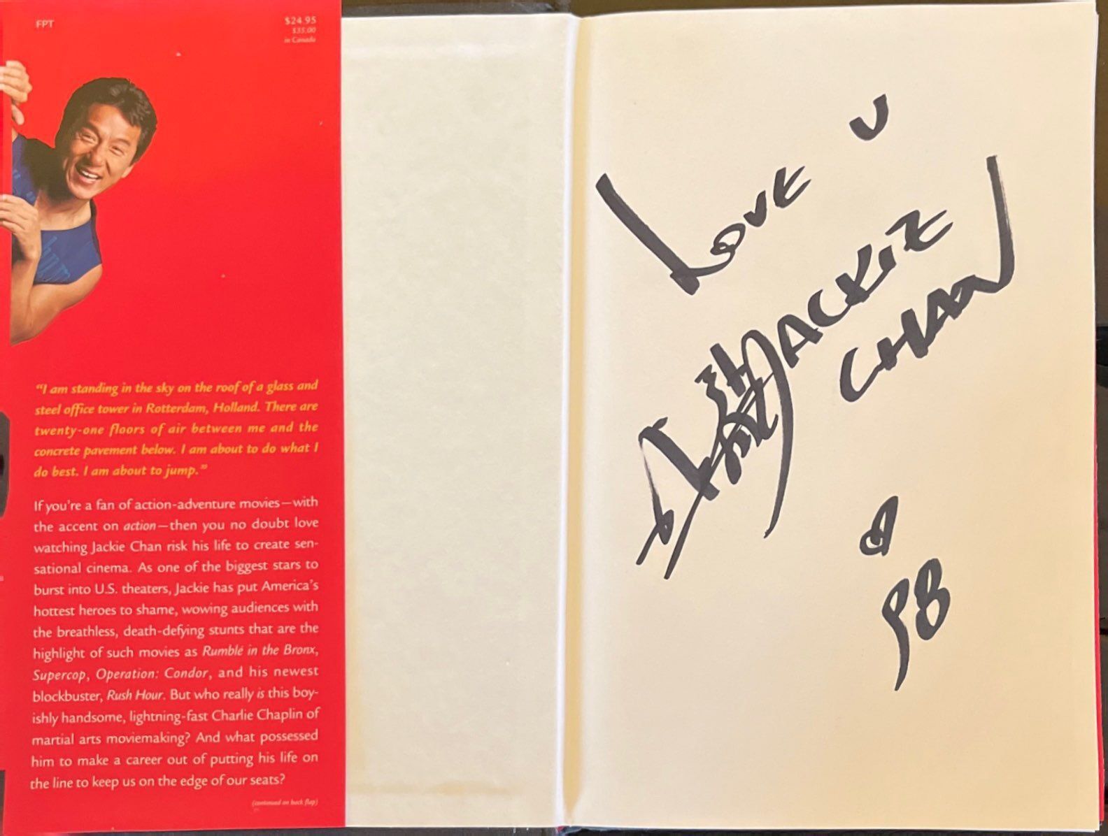 Jackie Chan Autographed Book Inscription Signature I Am Jackie Chan ...