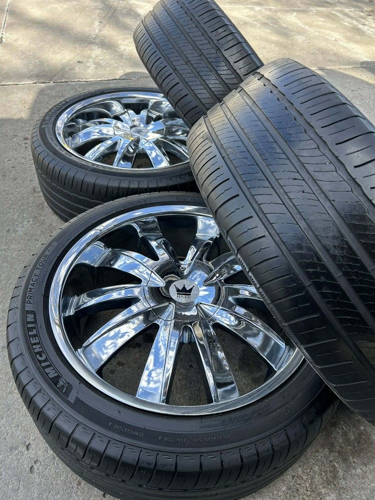 20 Inch Chrome 5 Lug Wheels And Tires for Sale in Kansas City, MO - OfferUp