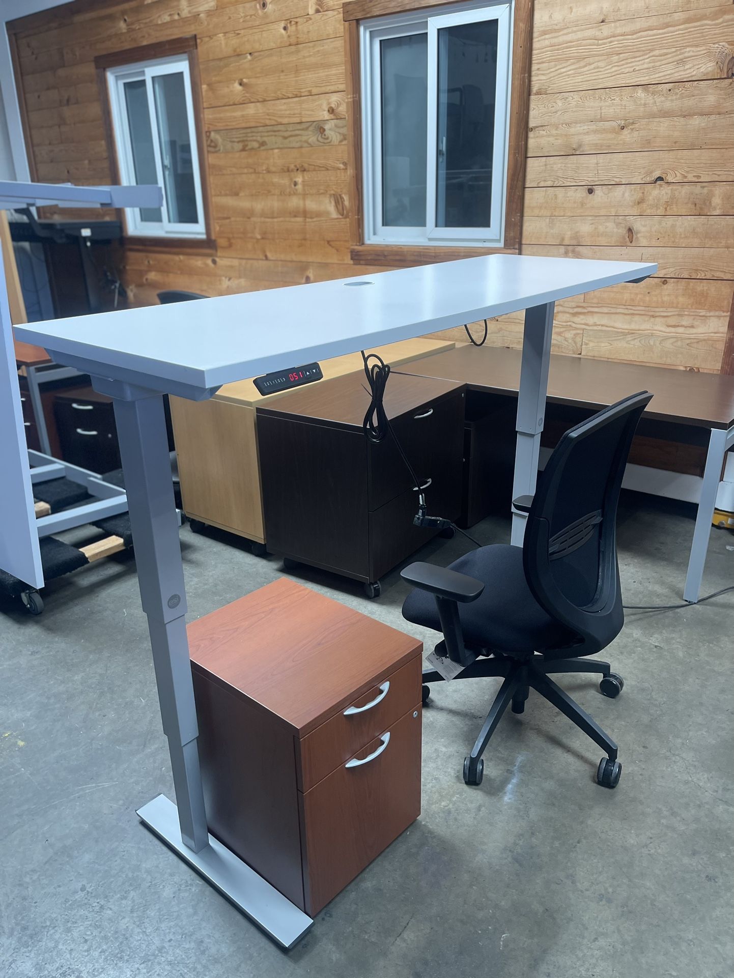 AllSteel White Top ESI Electric Adjustable Height. Stand Up Office Desk ...