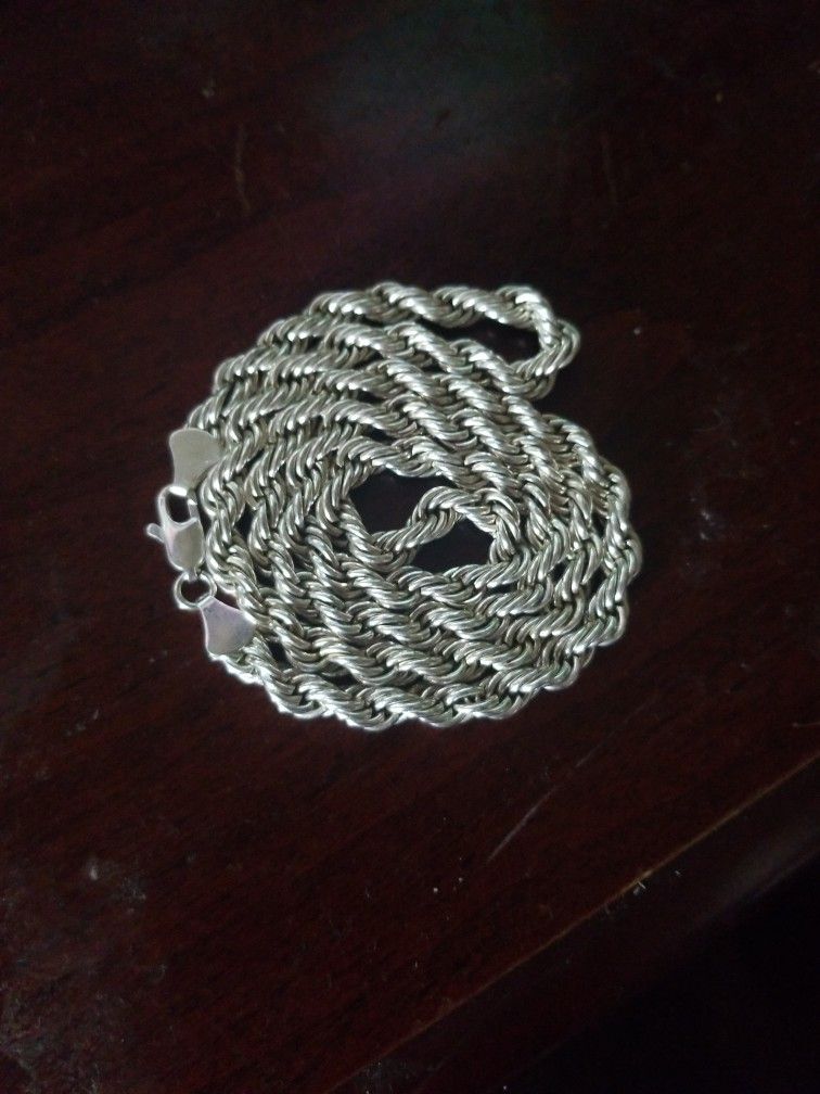 Silver solid rope chain for Sale in Bakersfield, CA - OfferUp