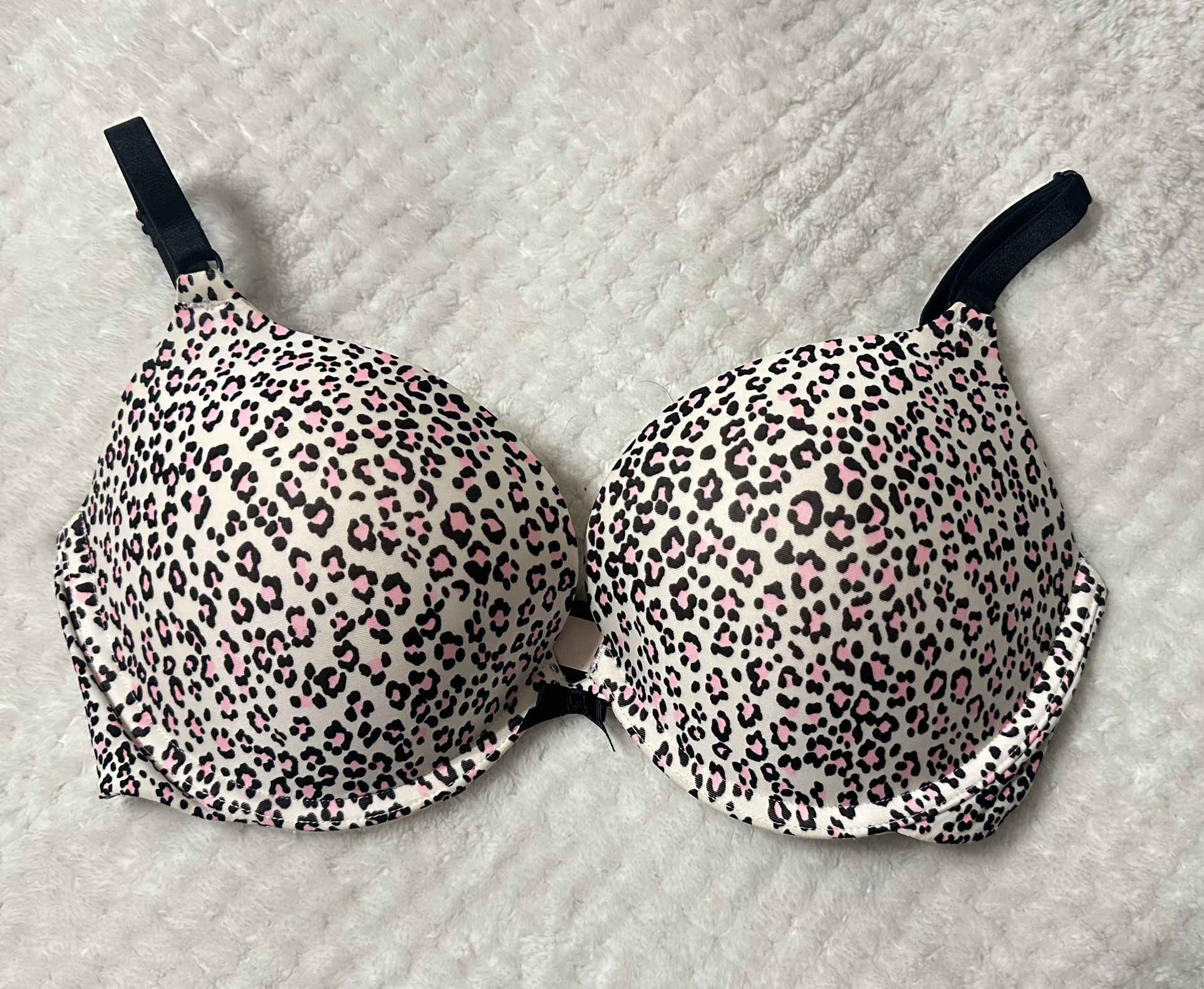 Victoria's Secret White Pink Leopard Animal Print Padded Push Up Bra ...