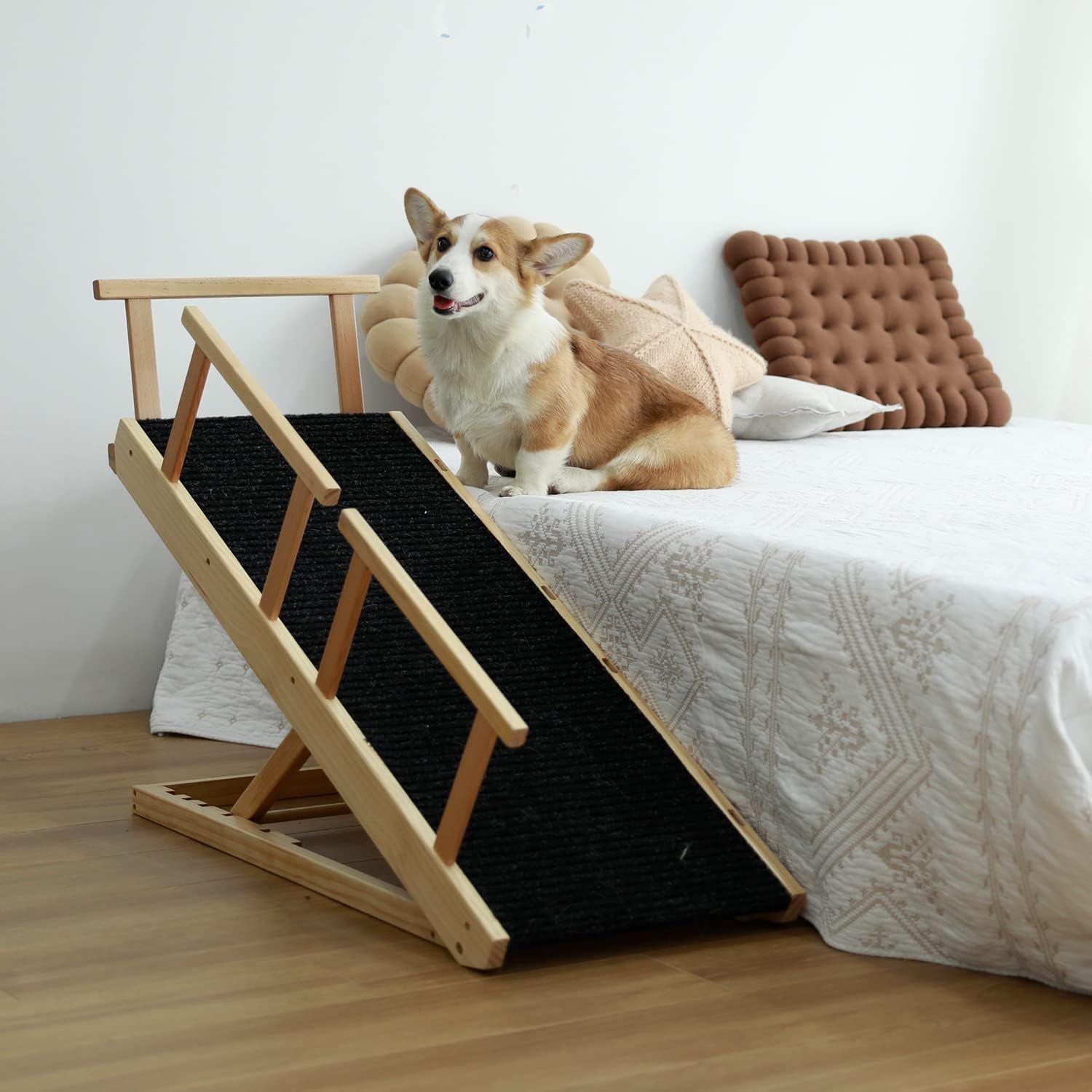 NEW Pet Ramp Wooden Portable Folding Dog/Cat Ramp with Rails ...