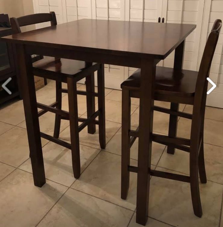 Tall Wooden Table + 4 chairs for Sale in Oceanside, CA - OfferUp