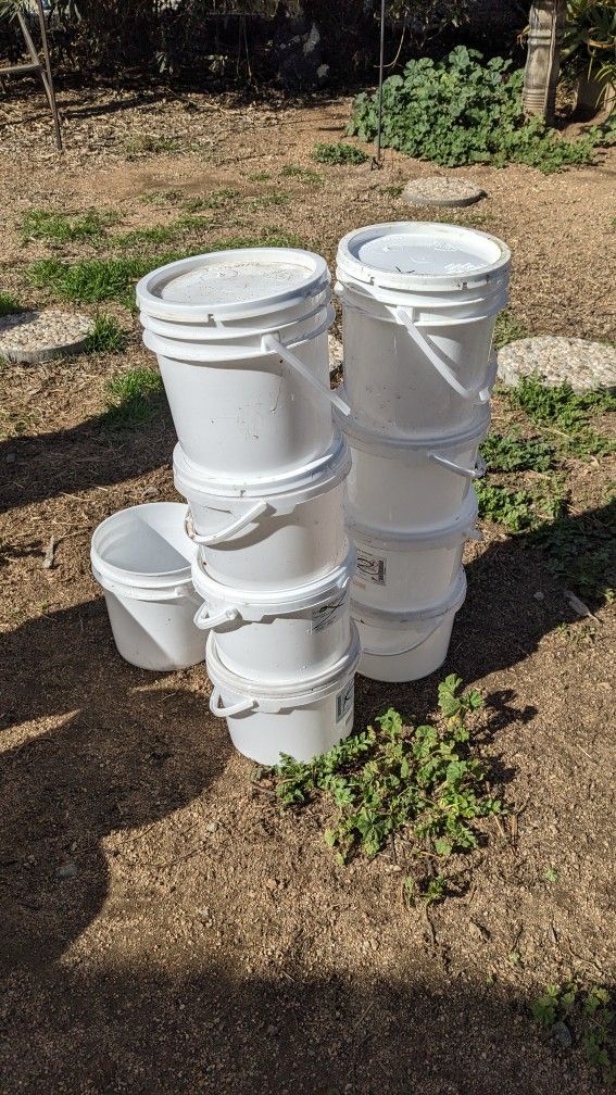 FREE MEDIUM SIZE BUCKETS WITH LIDS! for Sale in Murrieta, CA - OfferUp