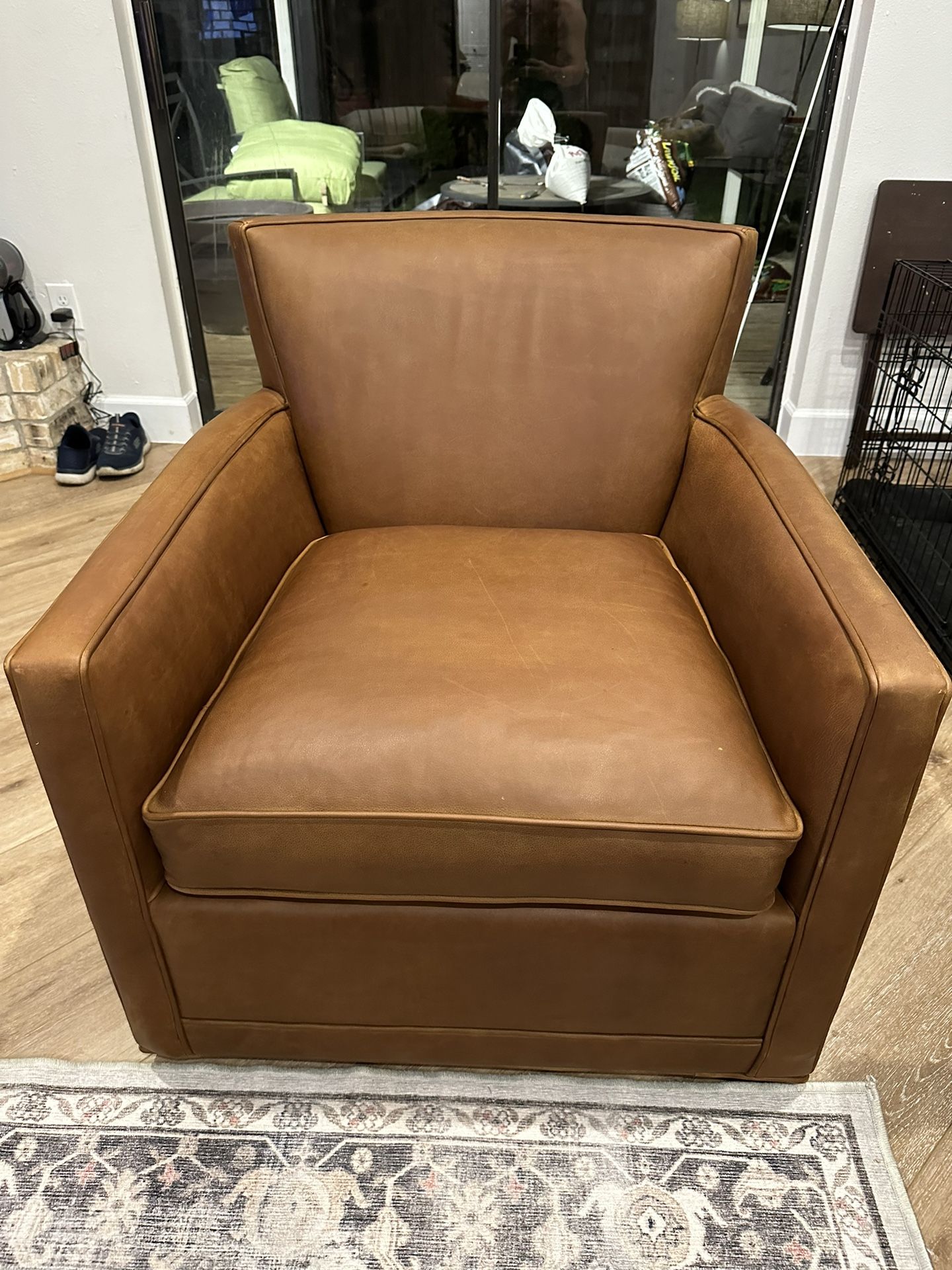 Leather Swivel Chair From Arhaus for Sale in Pasadena, TX - OfferUp