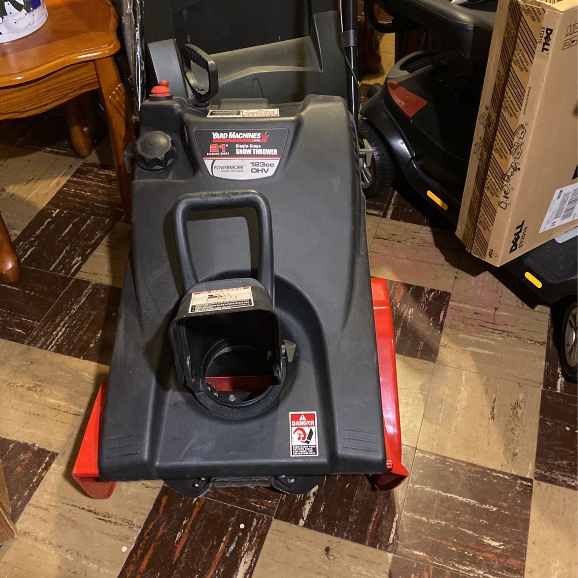 MTD YARD MACHINES 21" Single-Stage SNOW THROWER POWERMORE 123cc OHV for ...