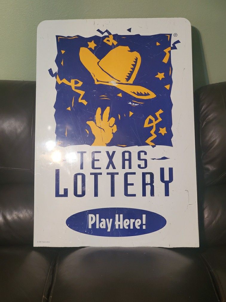 Texas Lottery 24x36" Metal Original Double Sided Sign (1994) for Sale ...