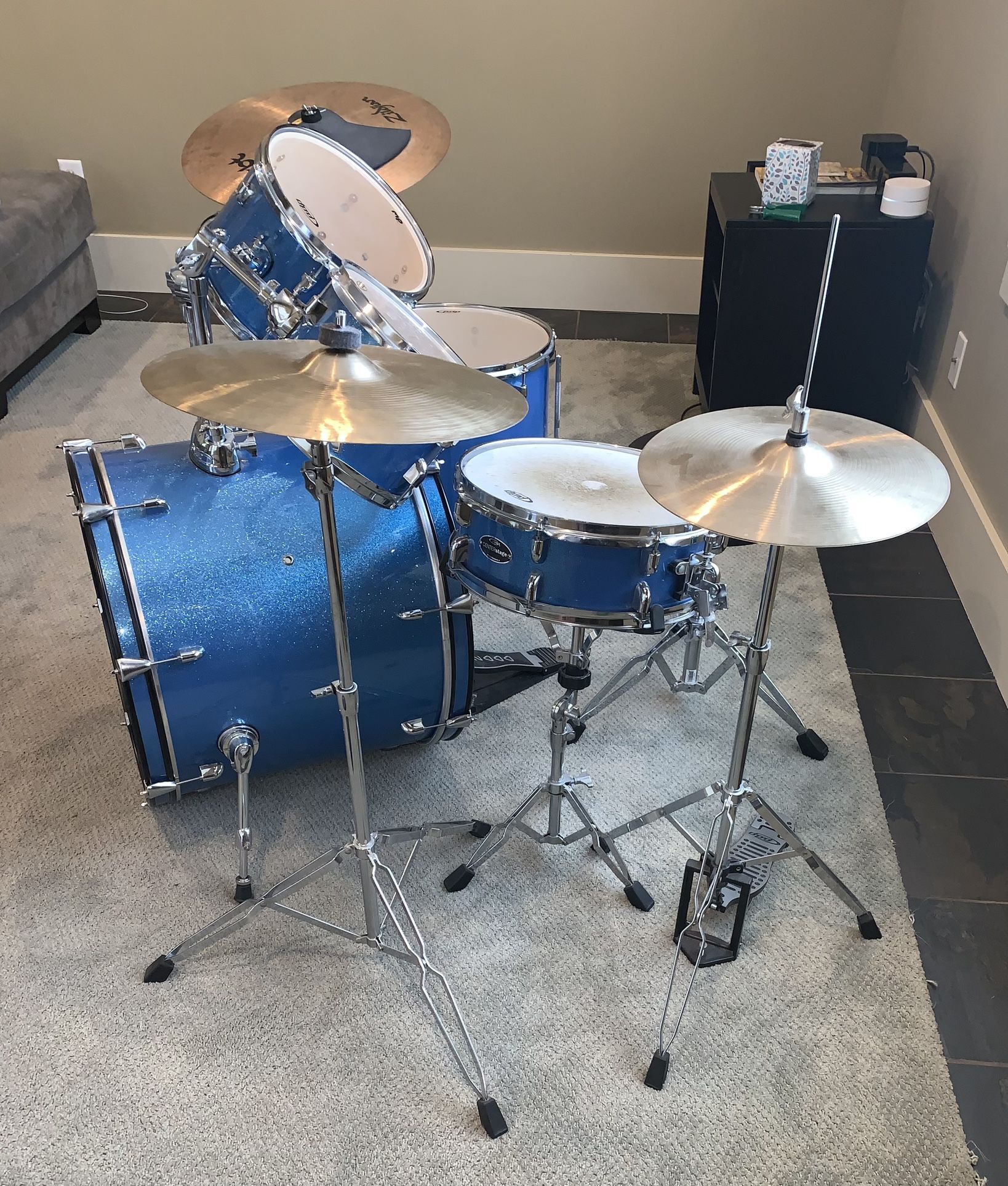 PDP Player 5-piece Complete Junior Drum Set + Extra ride symbol for ...