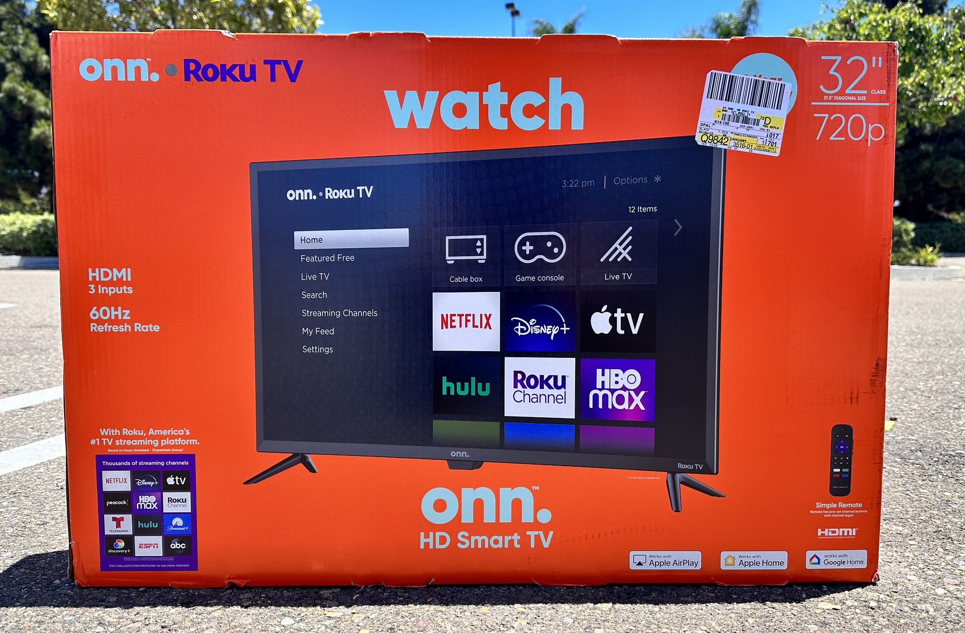 BRAND NEW Onn 32 Class HD 720P LED Roku Smart TV 100012589 You brand-new-onn-32-class-hd-720p-led-roku-smart-tv-100012589-you