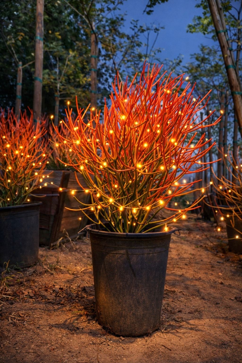 16-24” Beautiful Red Fire Stick Plant In A Pot, Pencil Plant Succulent ...