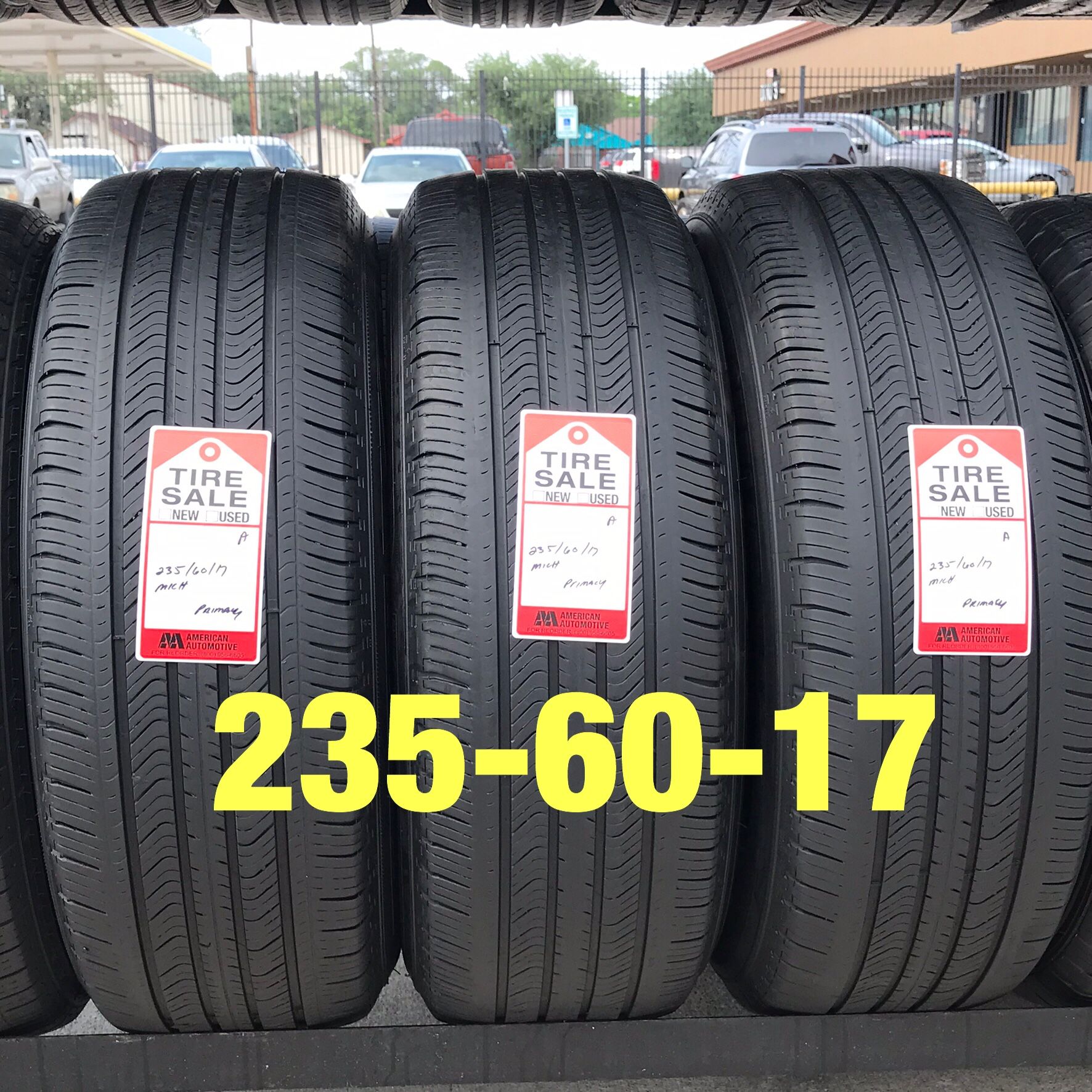 2 used tires 235/60/17 Michelin P for Sale in Houston, TX - OfferUp