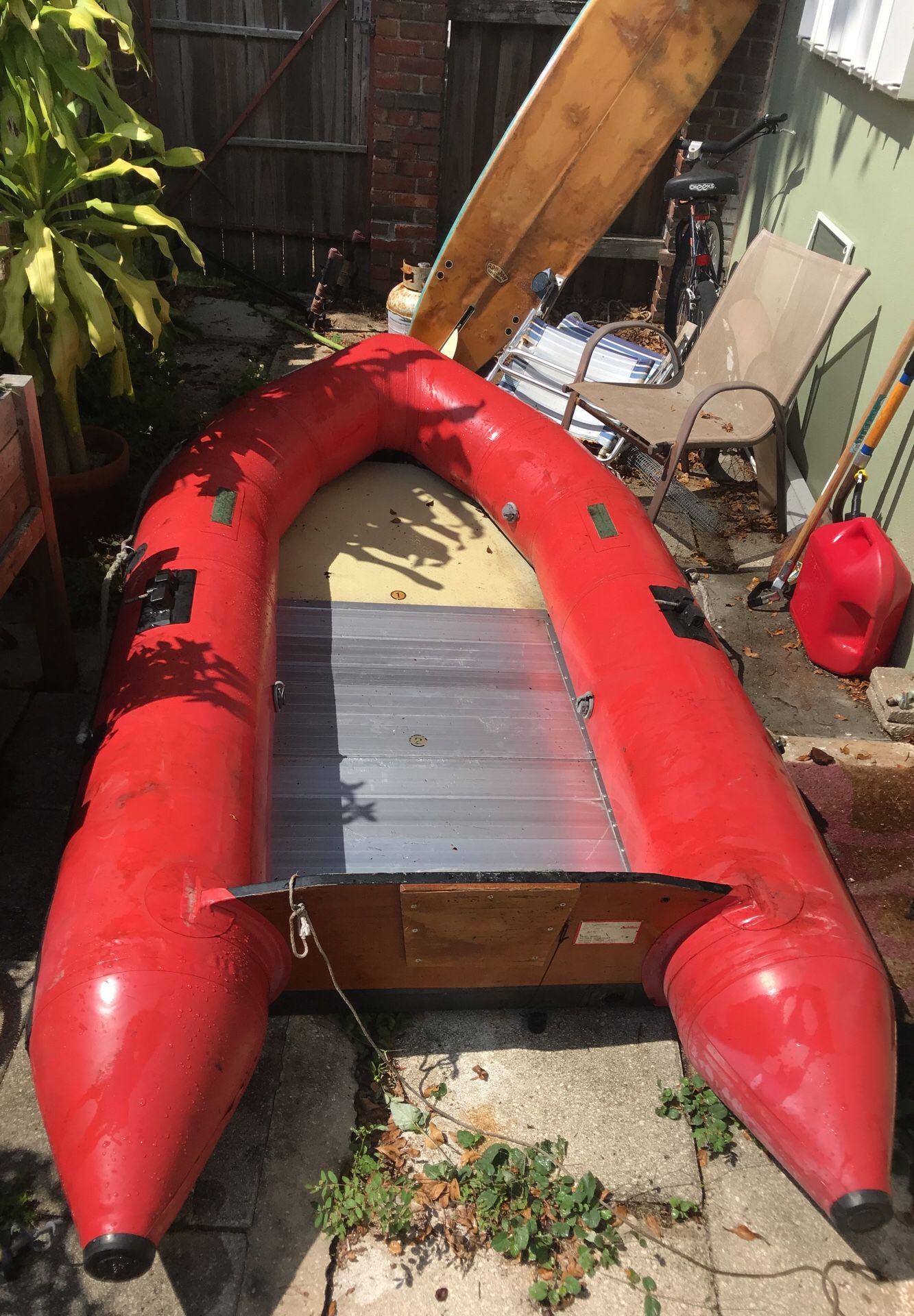Achilles 8’ inflatable boat with aluminum/fiberglass floorboards and ...