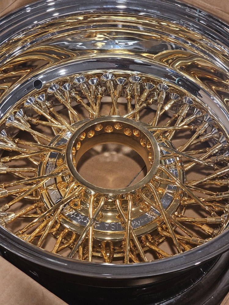 Lowrider Wire Wheel Gold Center Rims for Sale in Buena Park, CA - OfferUp