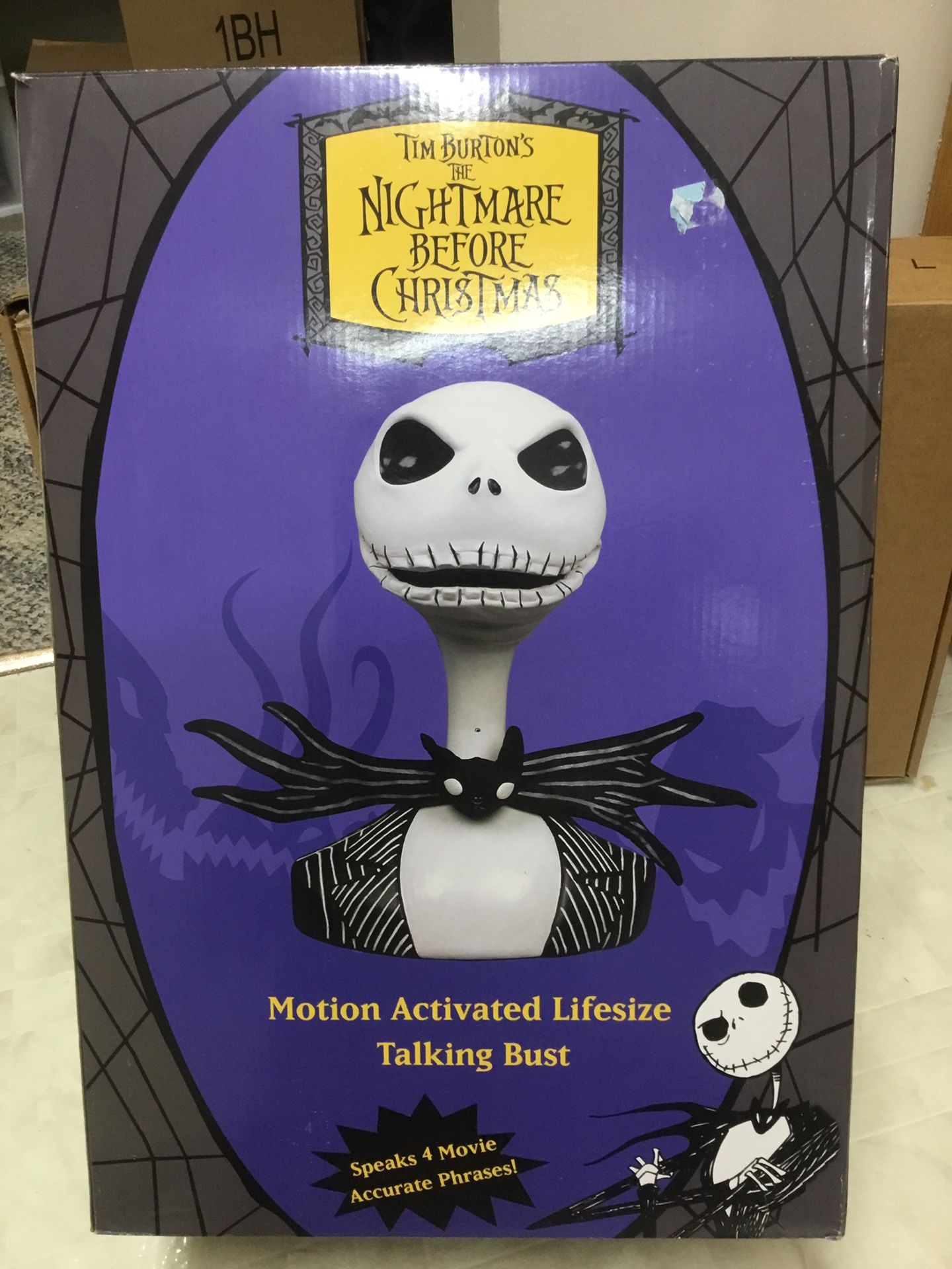 NIGHTMARE BEFORE CHRISTMAS MOTION ACTIVATED LIFESIZE TALKING JACK BUST ...