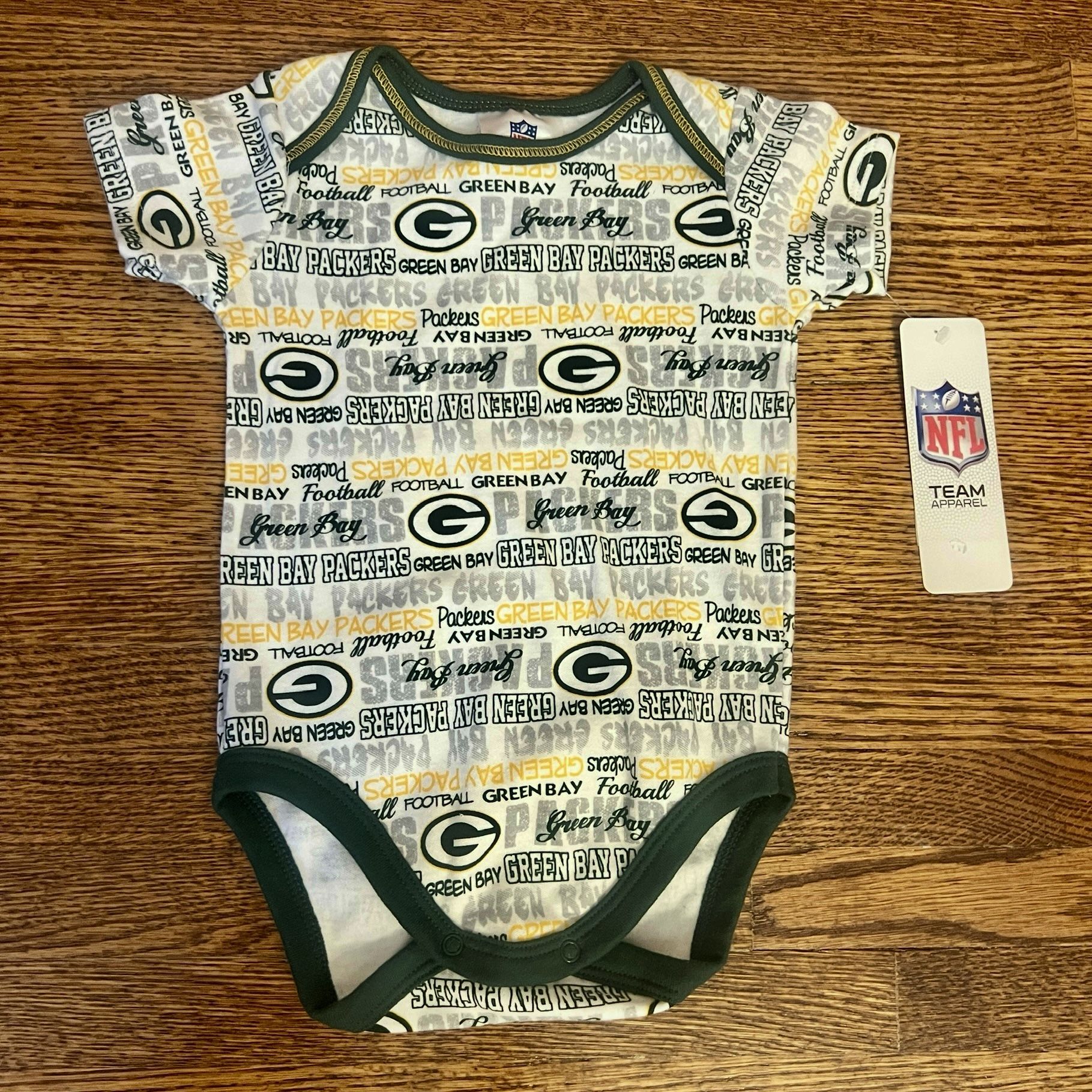 NFL Team Apparel Greenbay Packers baby onesie 3-6 months green and ...