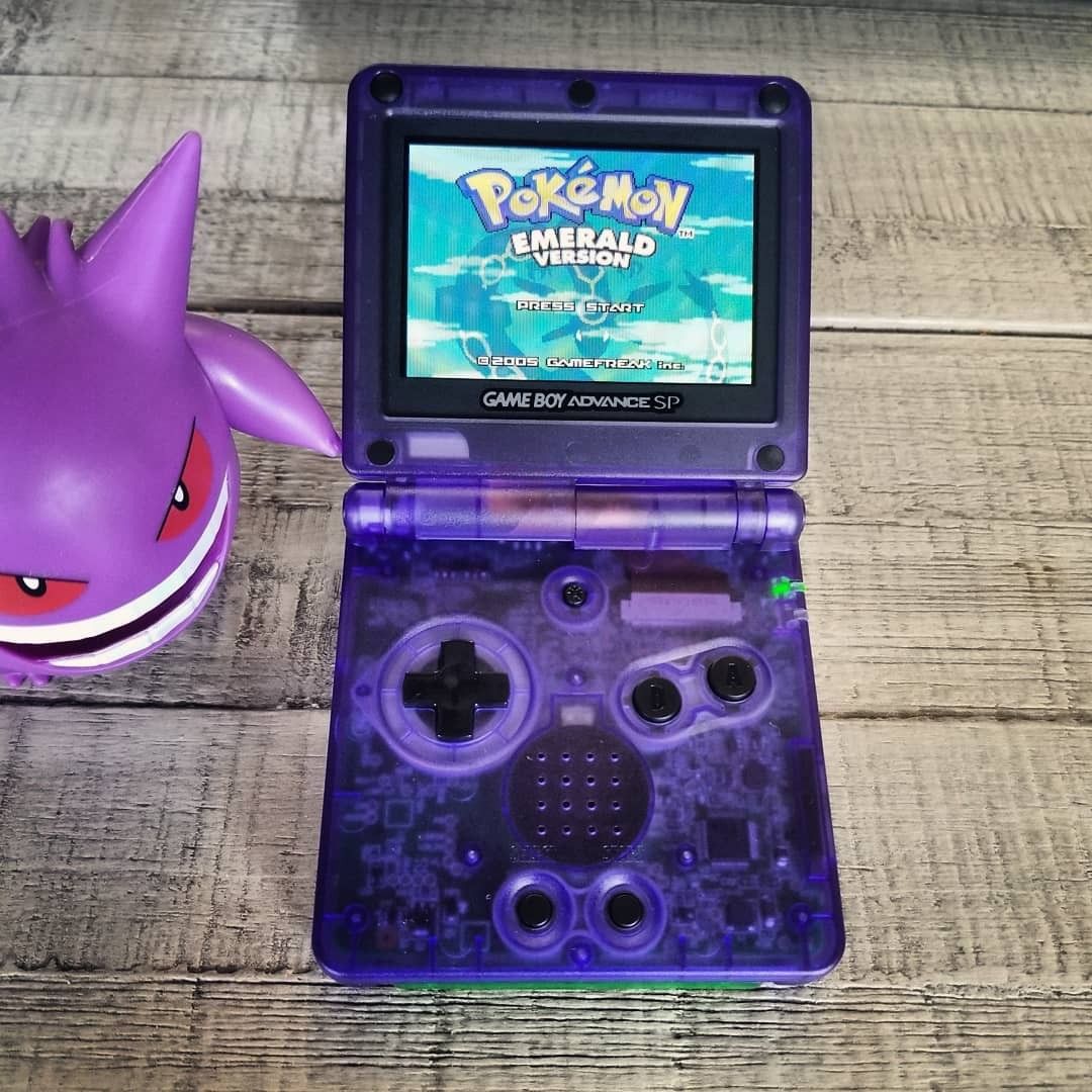 Custom translucent purple shell gameboy advance sp with authentic ...