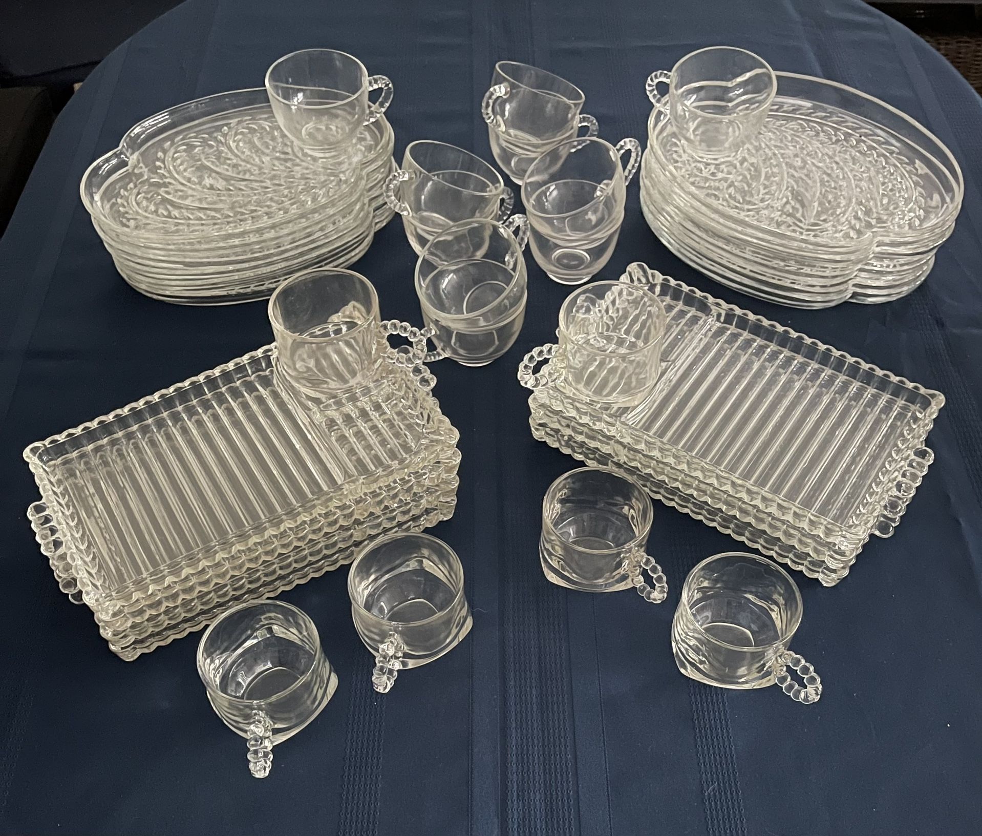Glass Luncheon Plates And Cups