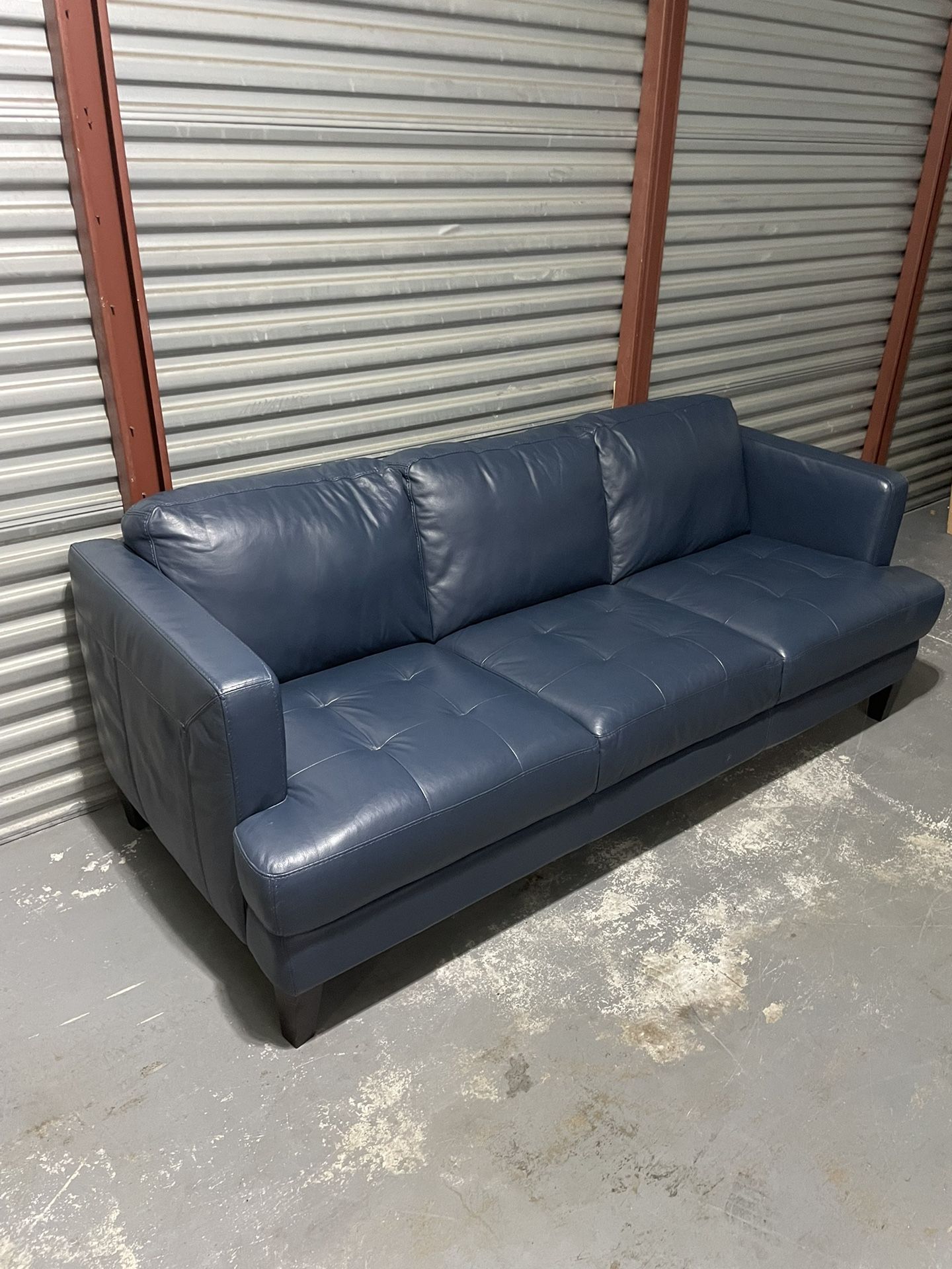Blue Faux Leather Sofa | Delivery Available for Sale in West Palm Beach ...