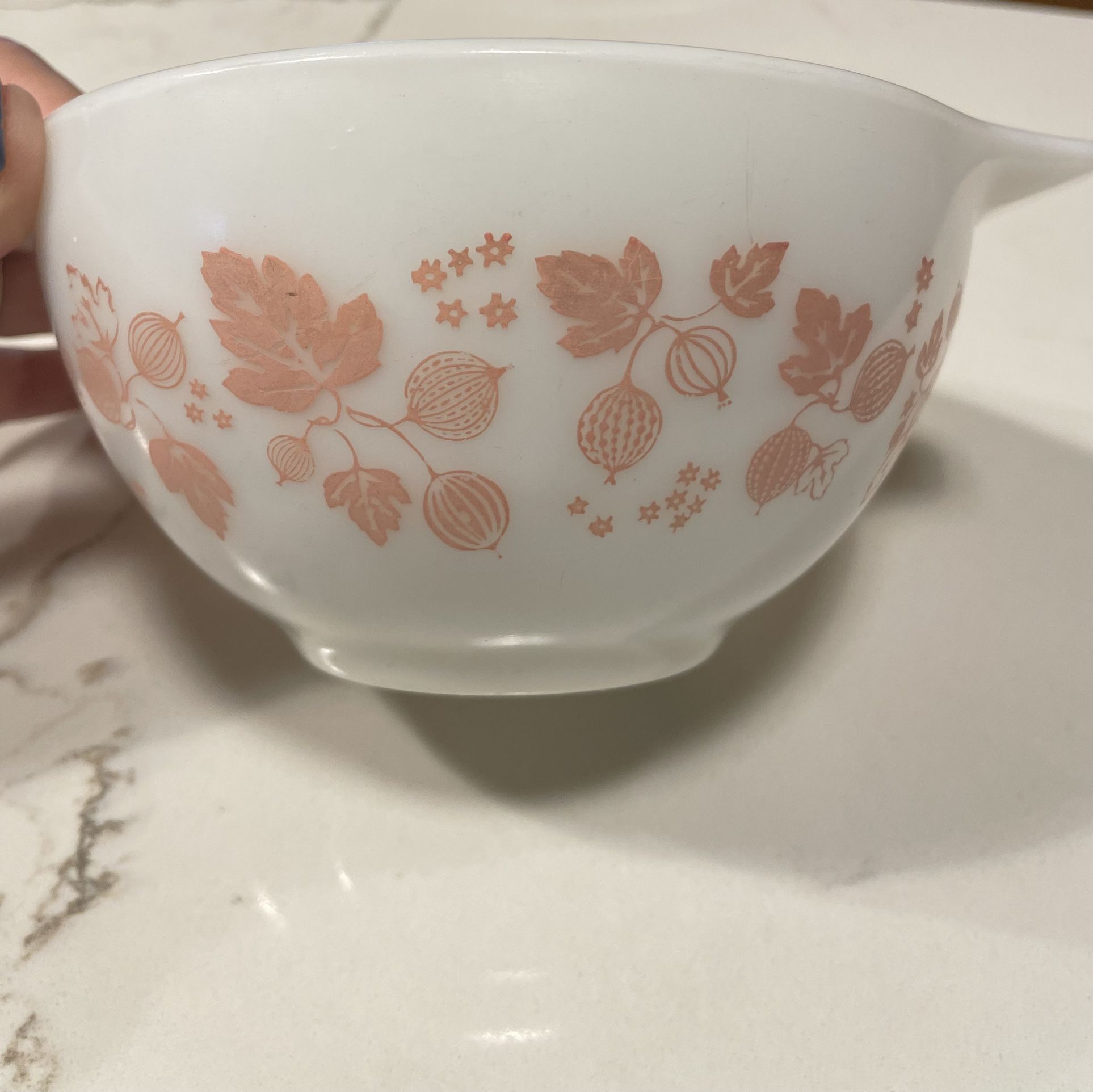 Vintage Pyrex Pink Gooseberry Cinderella Bowl 441 - 11/2 Pint for Sale ...
