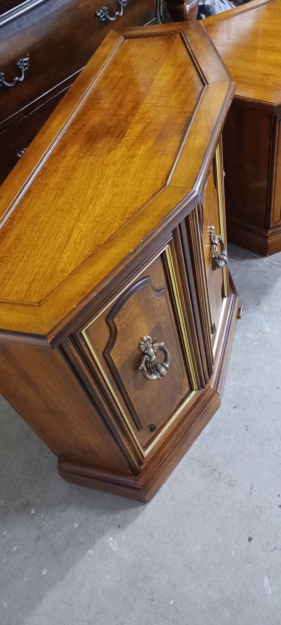 MCM Credenza/entryway Table And Hexagon End Table-Read Price for Sale ...