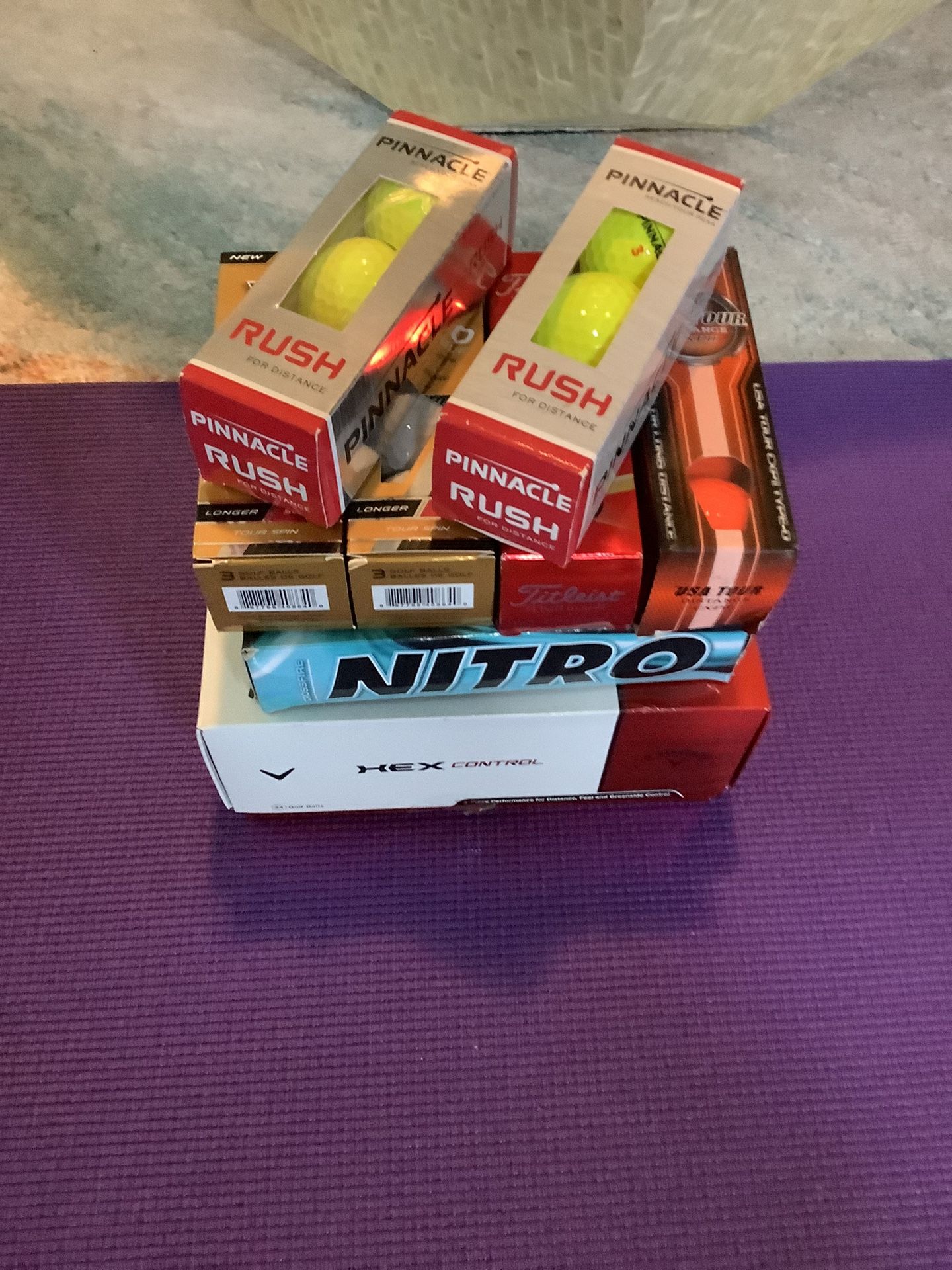 ALL NEW QUALITY GOLF BALLS IN THERE BOXES. CALLAWAY, NITRO, PINNACLE ...