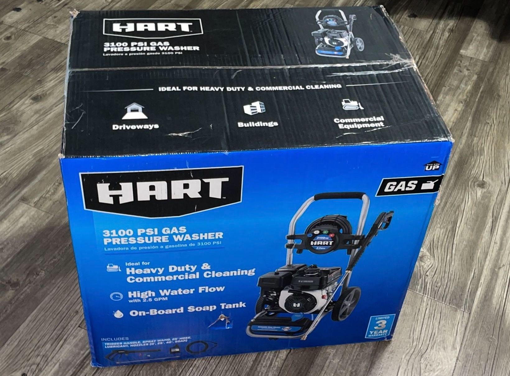 New HART 3100 PSI 2.5 GPM 212cc 4-Cycle OHV Gas Powered Cold Water ...