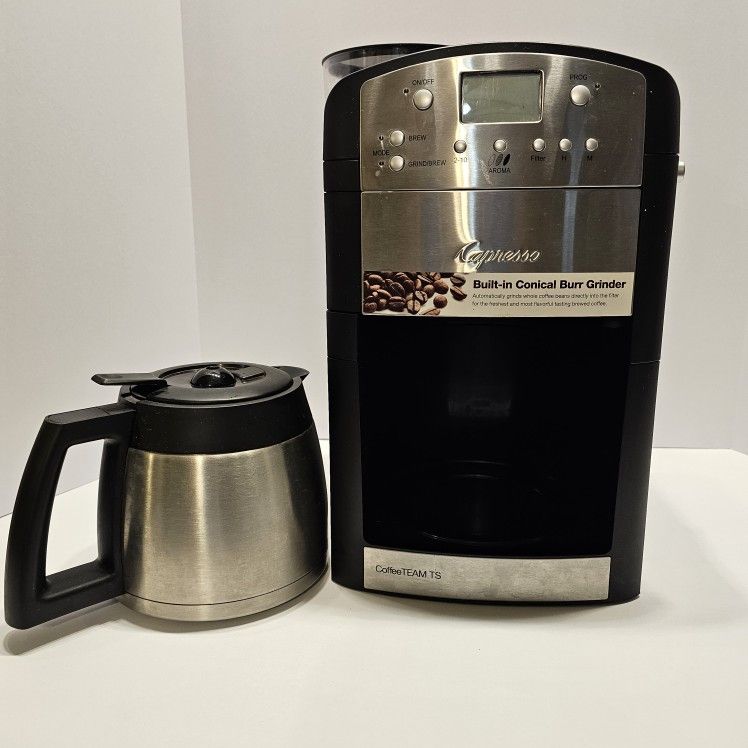 Capresso 465 CoffeeTeam TS 10-Cup Digital Coffeemaker with Conical Burr ...
