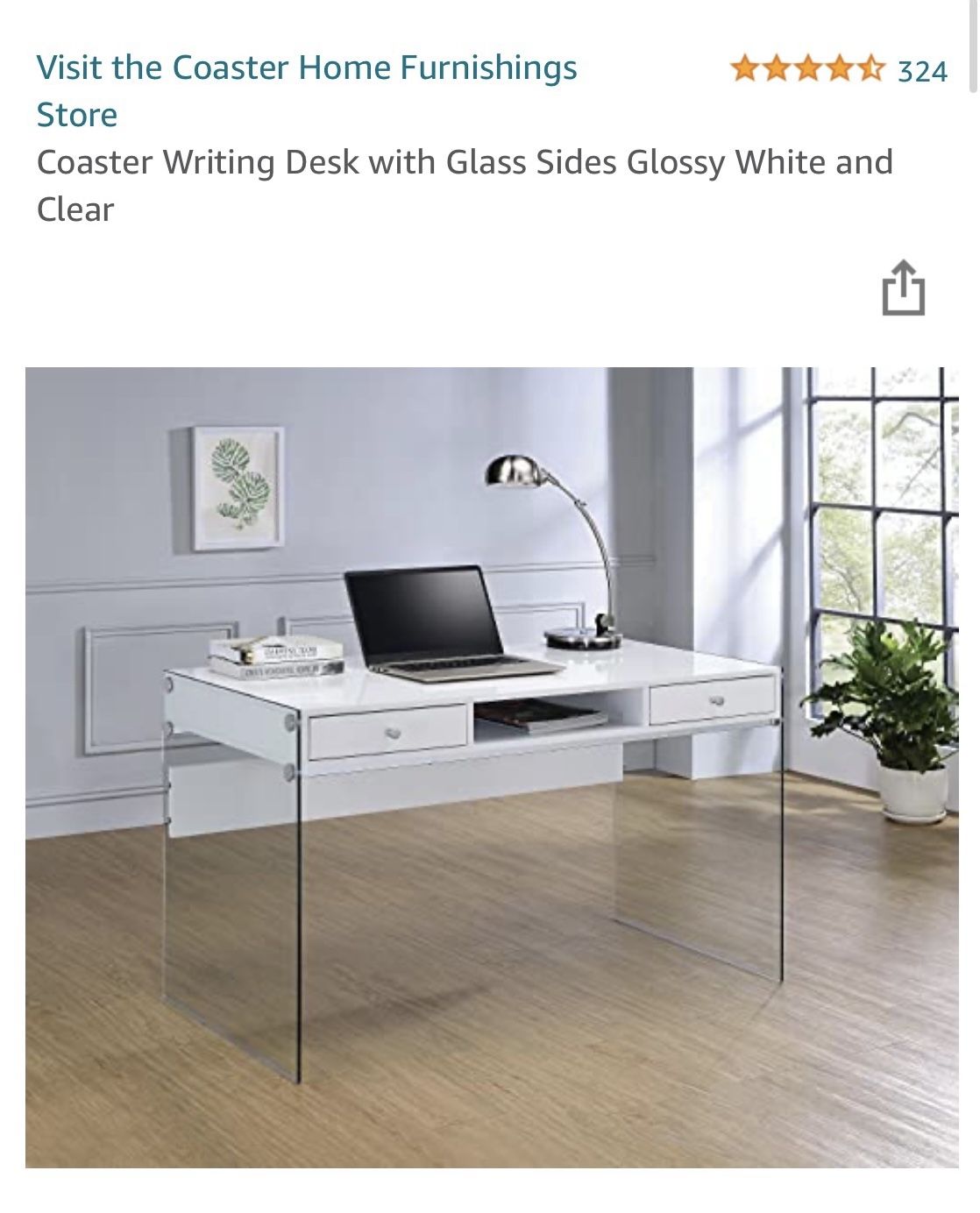 Coaster Writing Desk with Glass Sides Glossy White and Clear for Sale in Mount Vernon NY OfferUp