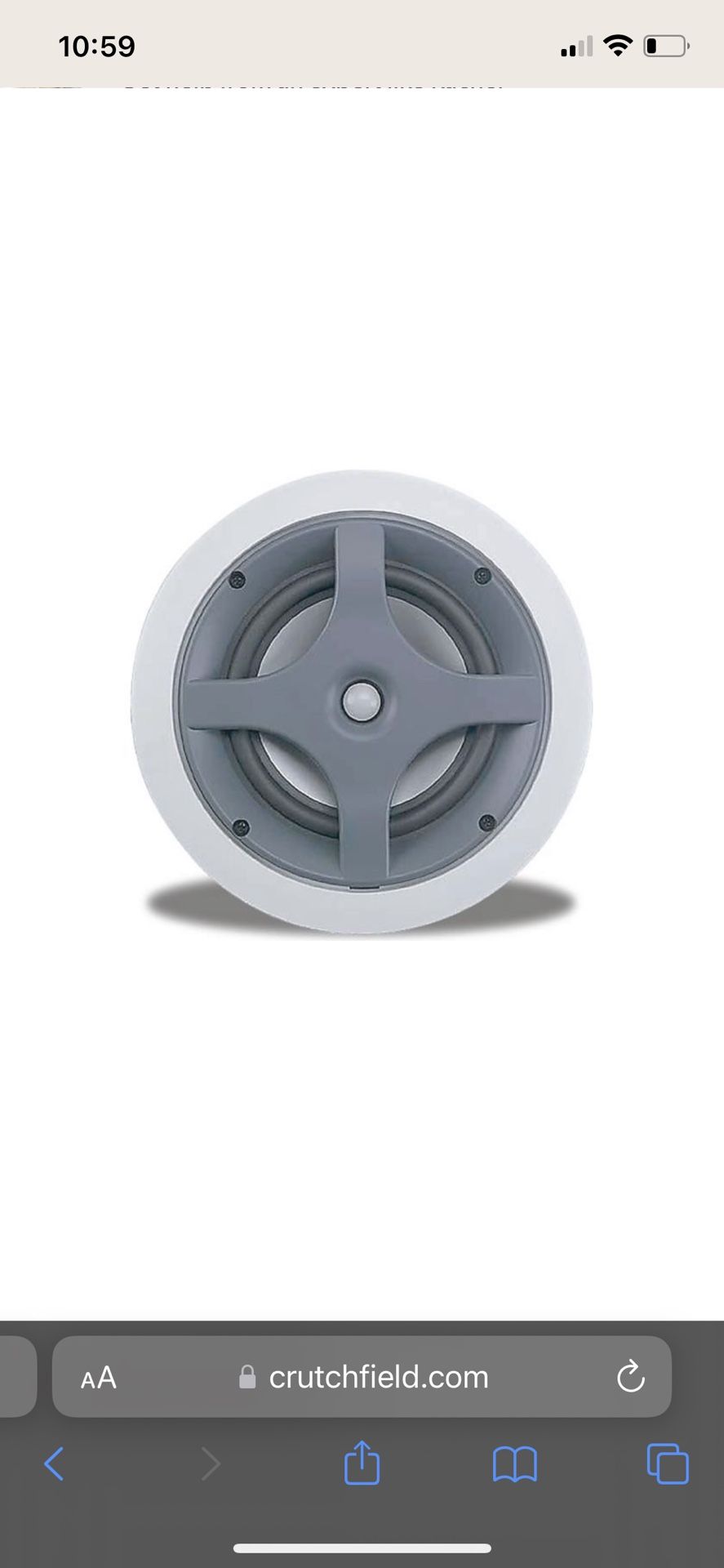 Infinity ERS 110II 6-1/2" 2-Way Round In-Ceiling Speaker for Sale in ...