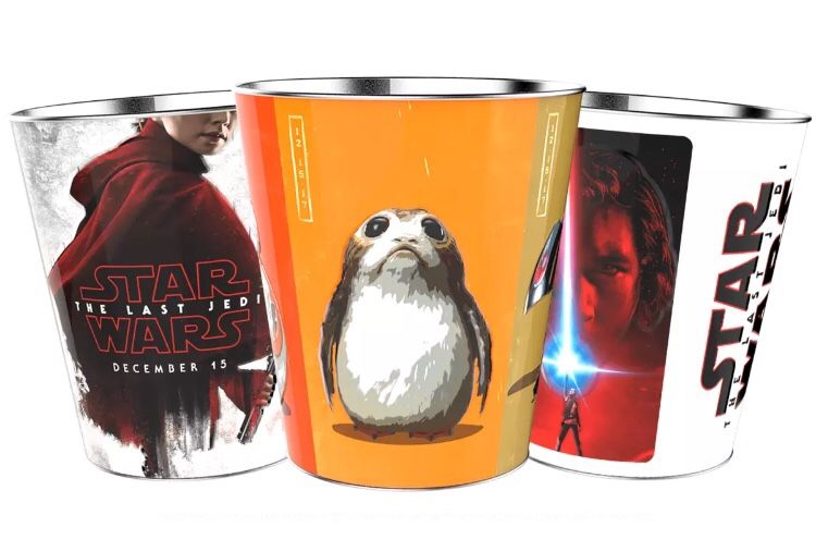 Star Wars The Last Jedi AMC Theaters Popcorn Bucket Tin Set Plus ...