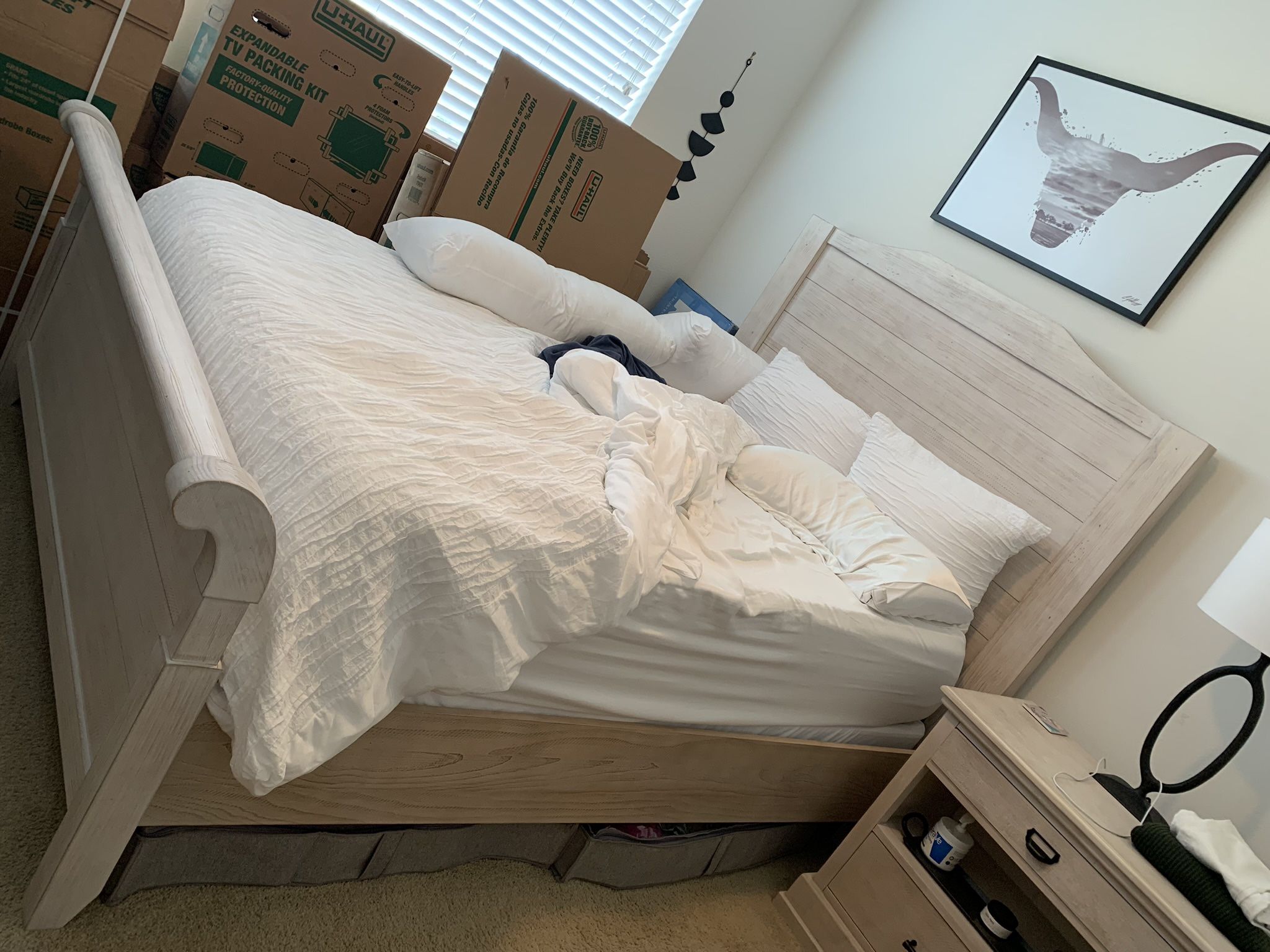 Magnolia Home Natural Wood Queen Bed Frame - Living Spaces for Sale in ...