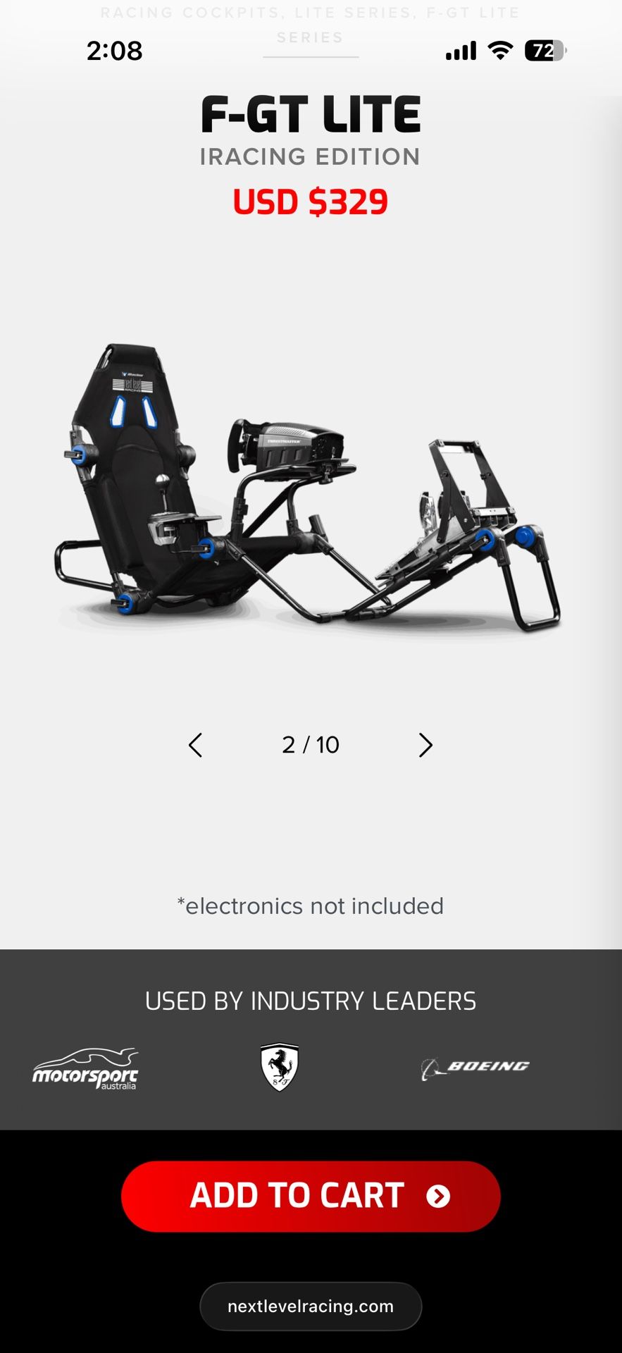 F-GT lite racing chair cockpit w/ Logitech G29 racing wheel for Sale in ...