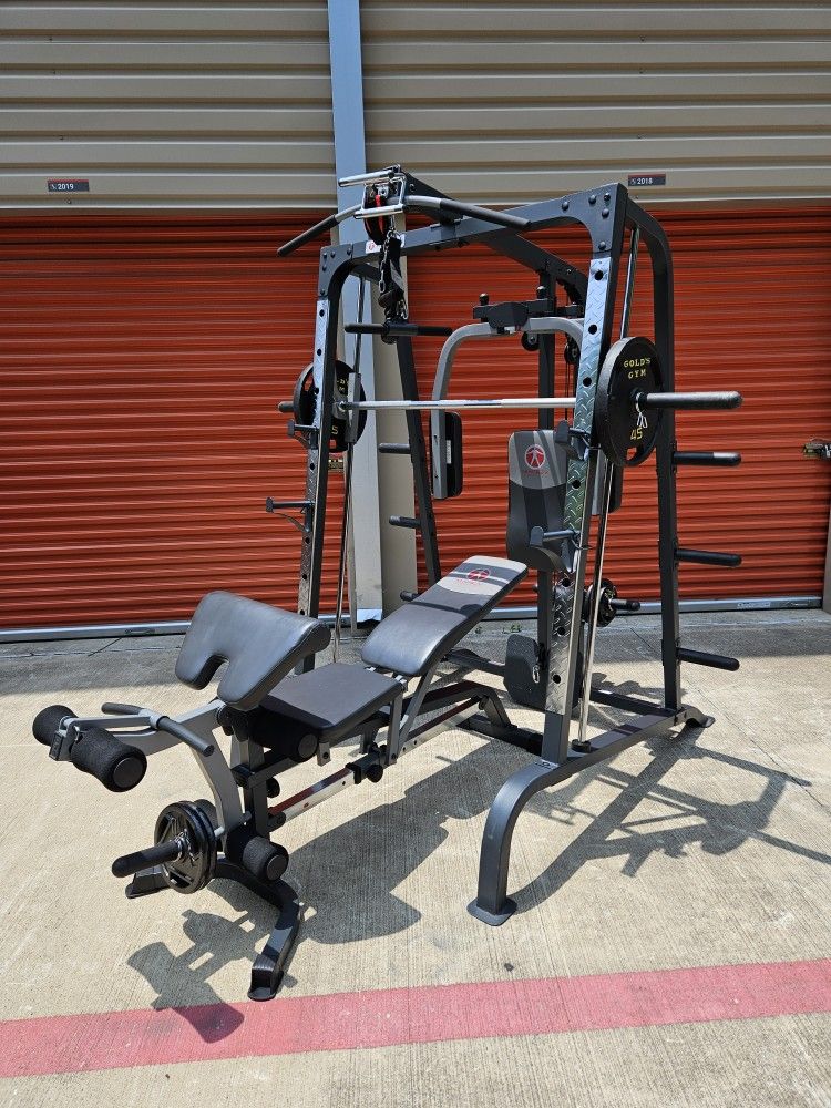 PLEASE READ DESCRIPTION BELOW. Marcy Smith Machine Home Gym w/ Weights ...