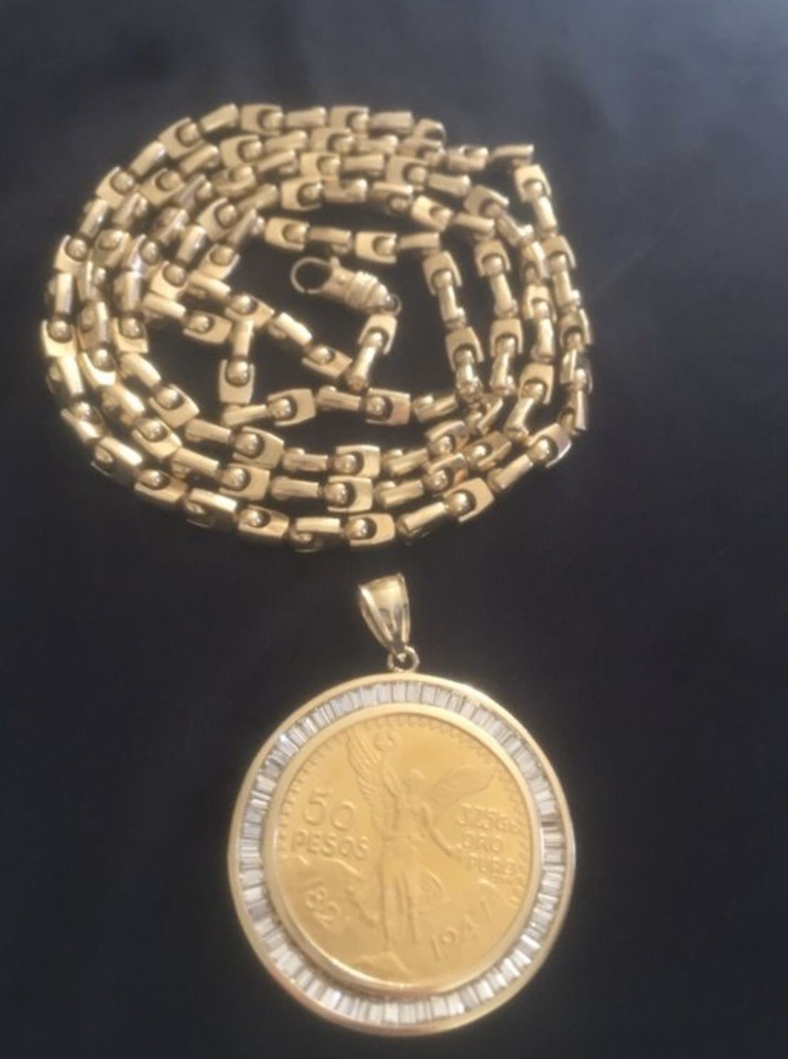 10k gold chain with 14k Centenario & bezel for Sale in Arcadia, CA ...