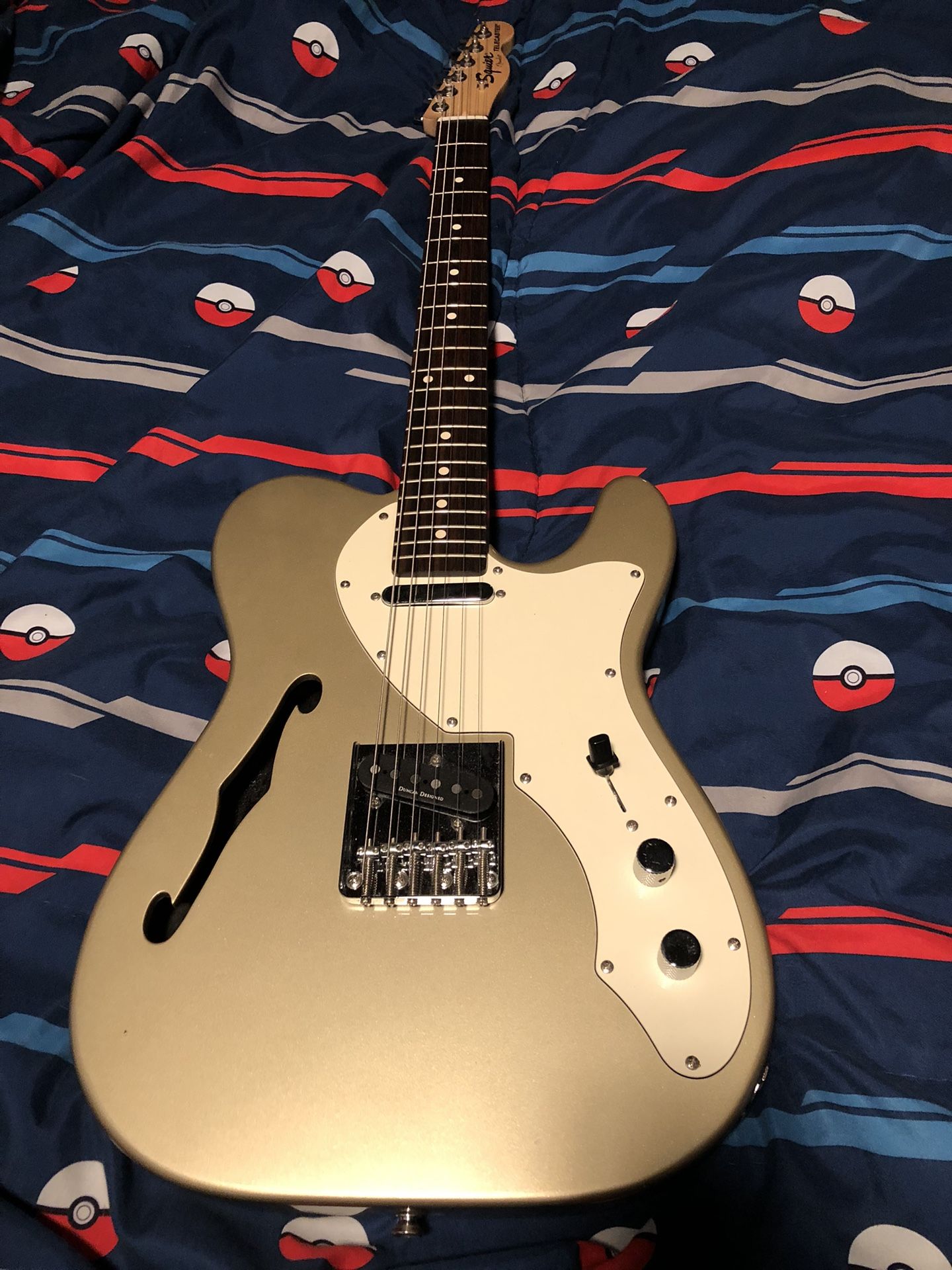 Squire Vintage Modified Telecaster Thinline Electric Guitar Shoreline ...