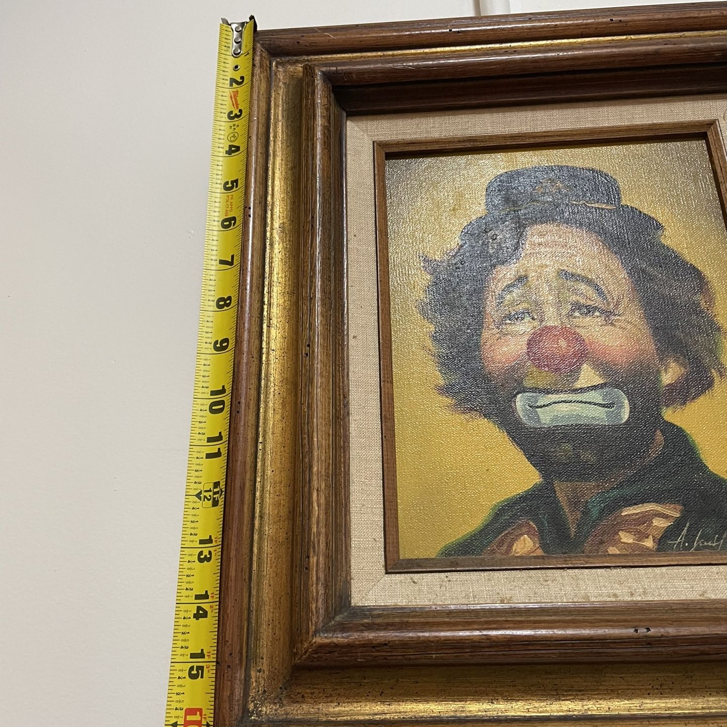 Vintage Sad Clown Painting