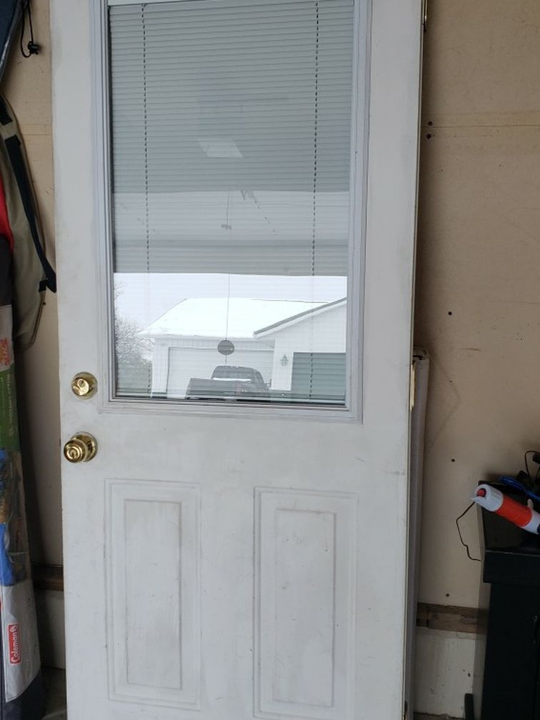 Exterior Door With Blinds In Glass. 32x80, Steel. Comes With Frame And ...