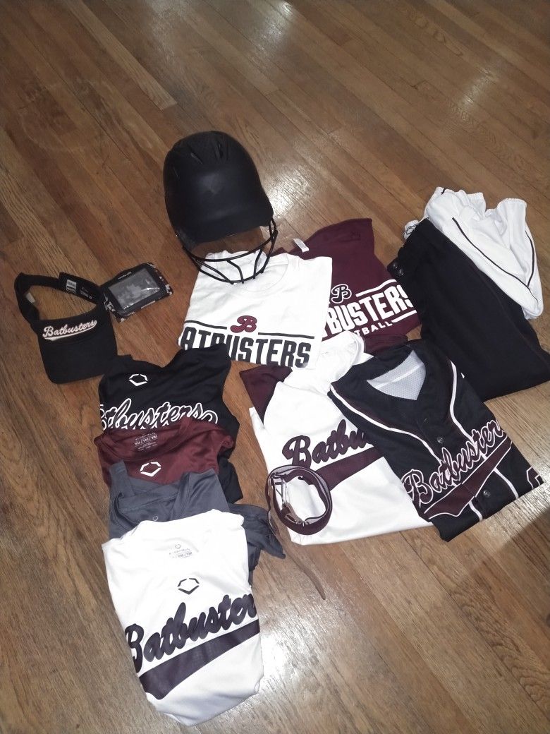Softball Uniform, Dry Fits, Helmet Batbusters for Sale in Costa Mesa ...