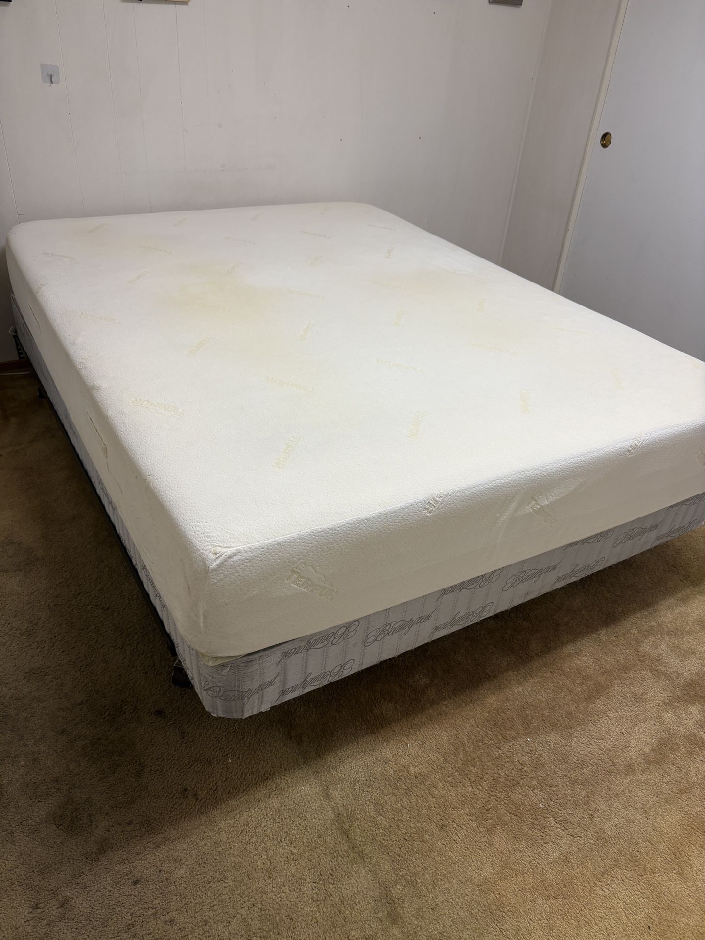 Queen Temper Memory Foam Mattress + Box Spring + Frame – Complete Set ...