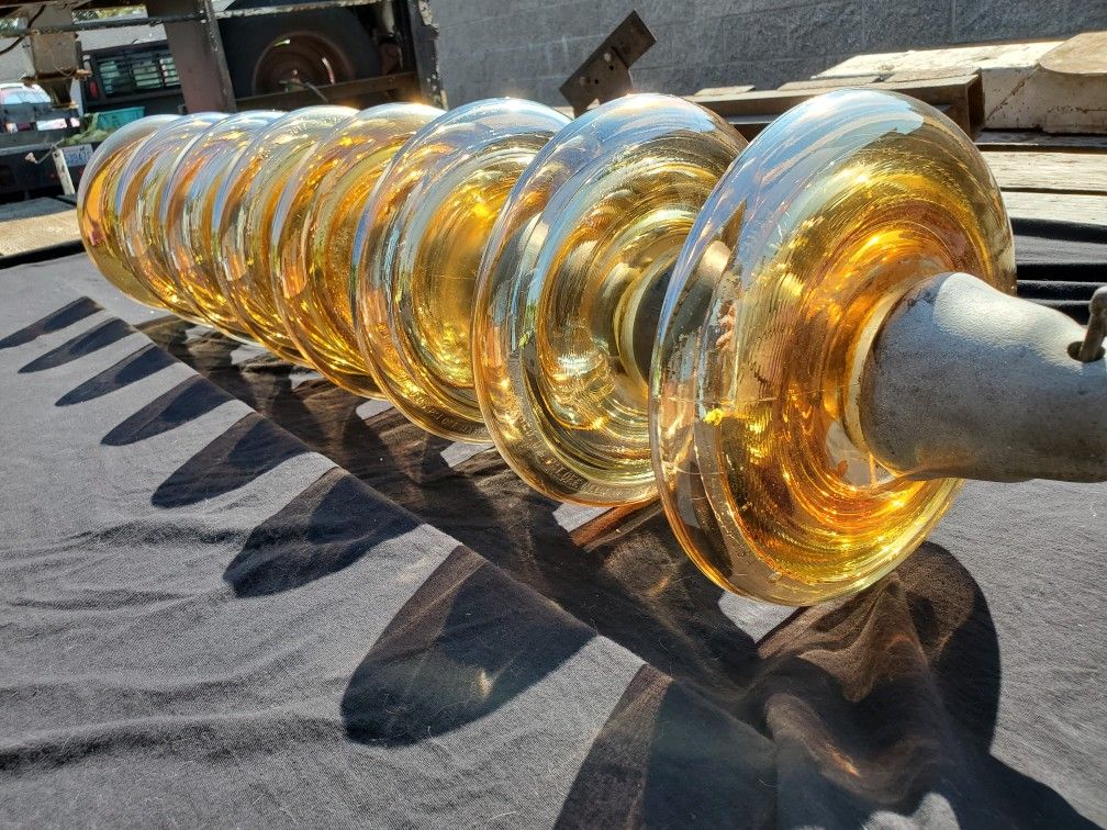 1941 PYREX Carnival Glass High Voltage Power Line Suspension Bushing ...