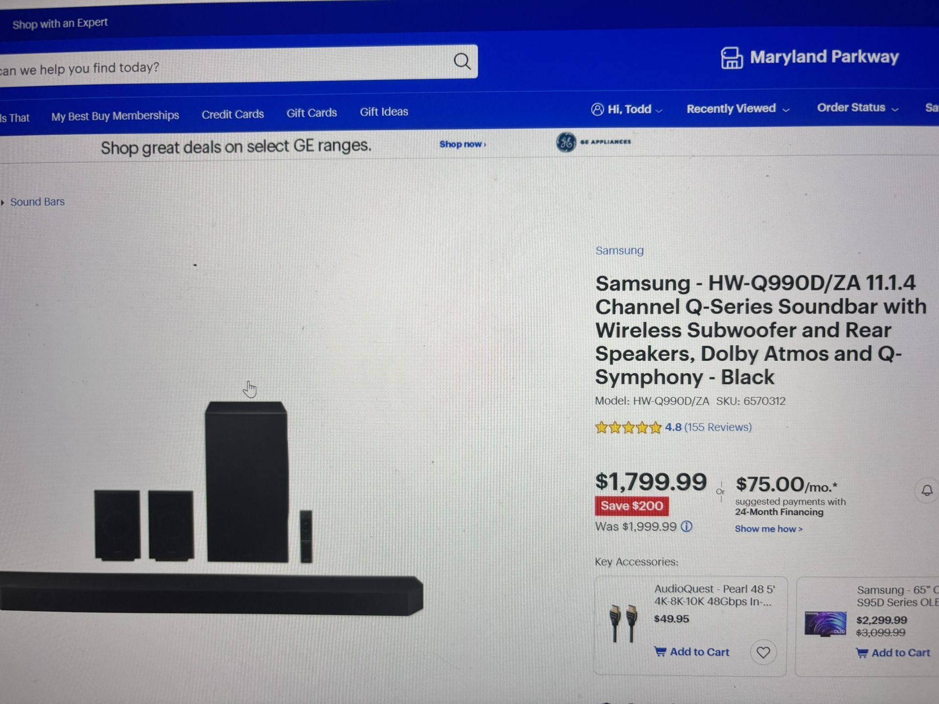 Samsung 990C Soundbar. ATMOS 11.4.1 1000 Watts for Sale in Las Vegas ...
