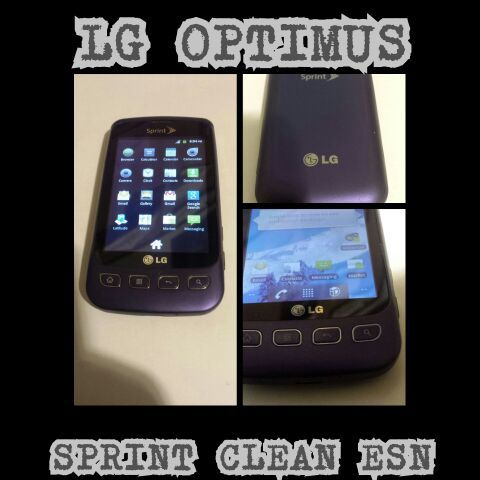 Lg optimus purple or black sprint clean ESN smartphone for Sale in ...