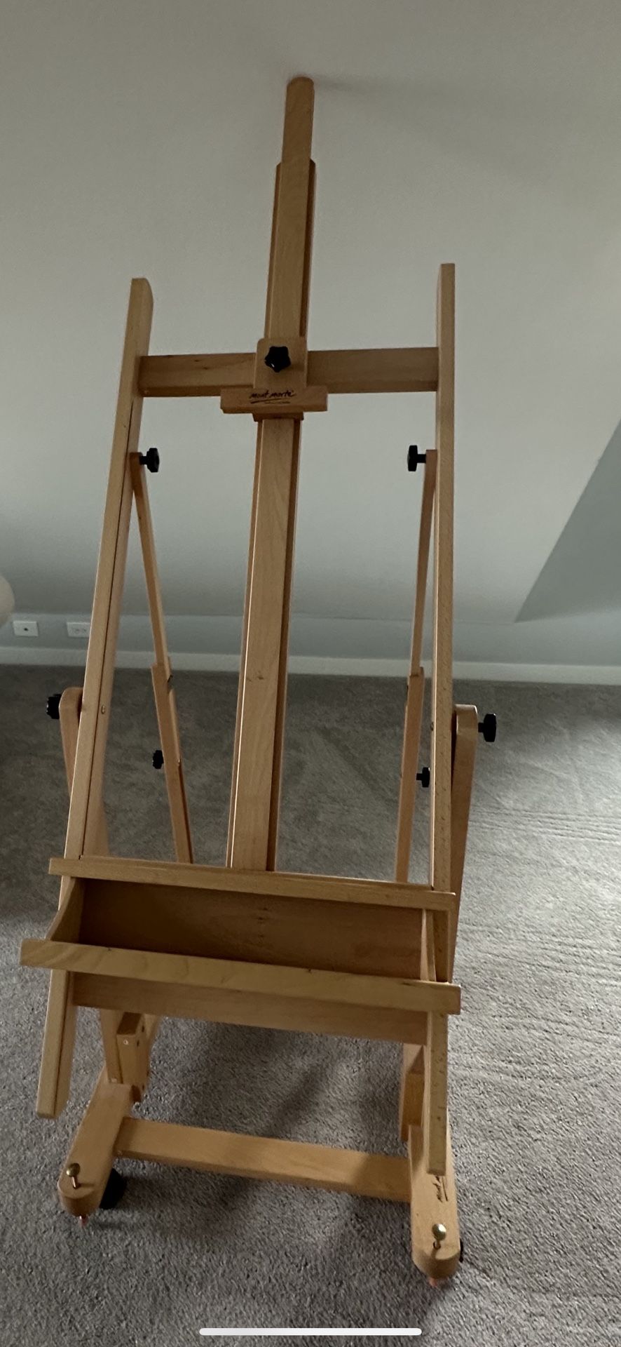Mont Marte Tilting Studio Wooden Floor Easel. Height Adjustable Extra ...