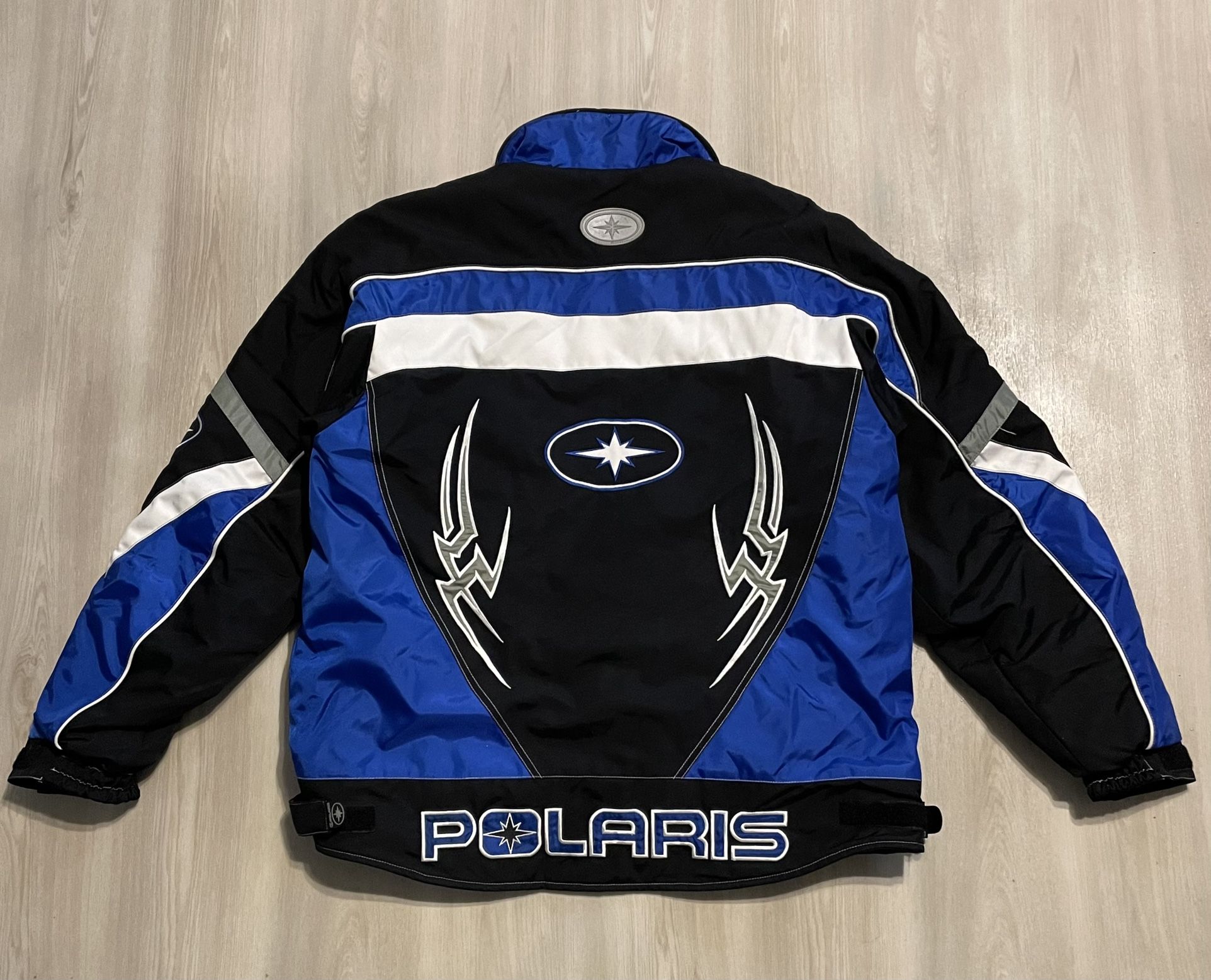 Vintage Pure Polaris Velocity Snowmobile Jacket Blue Tribal Y2K Mens M ...