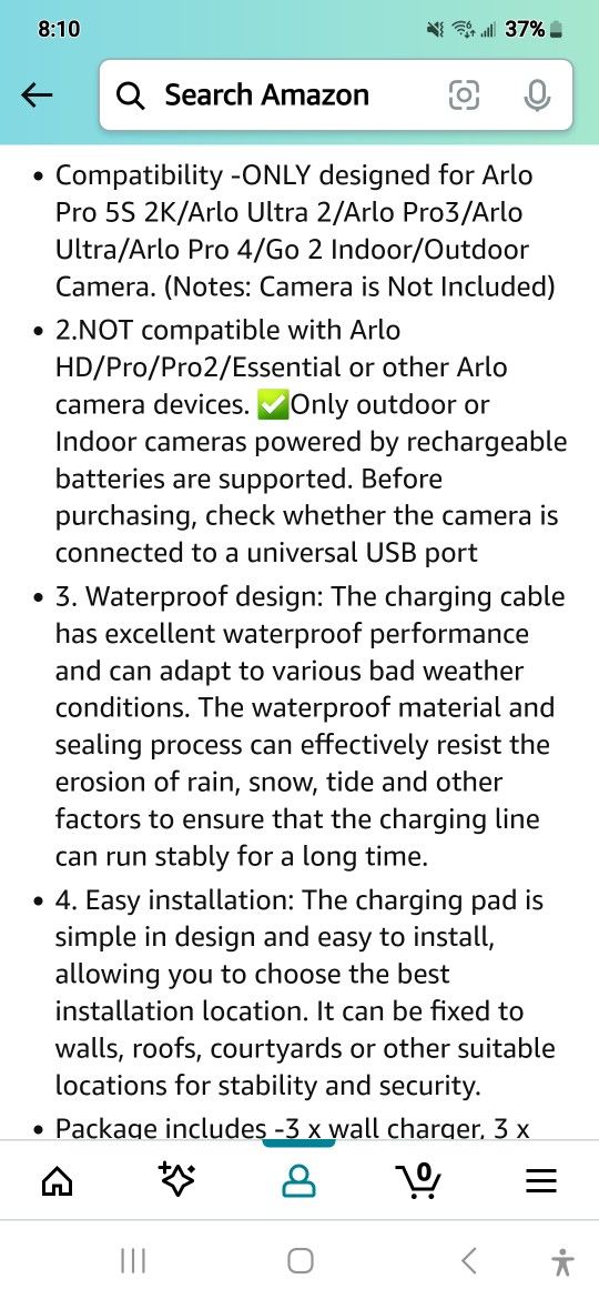 3Pack 16.4FT Charger Cable for Arlo Pro 4/Arlo Ultra 2/Arlo Pro3/Arlo Ultra/Arlo Pro 5S 2K/Go 2 ...