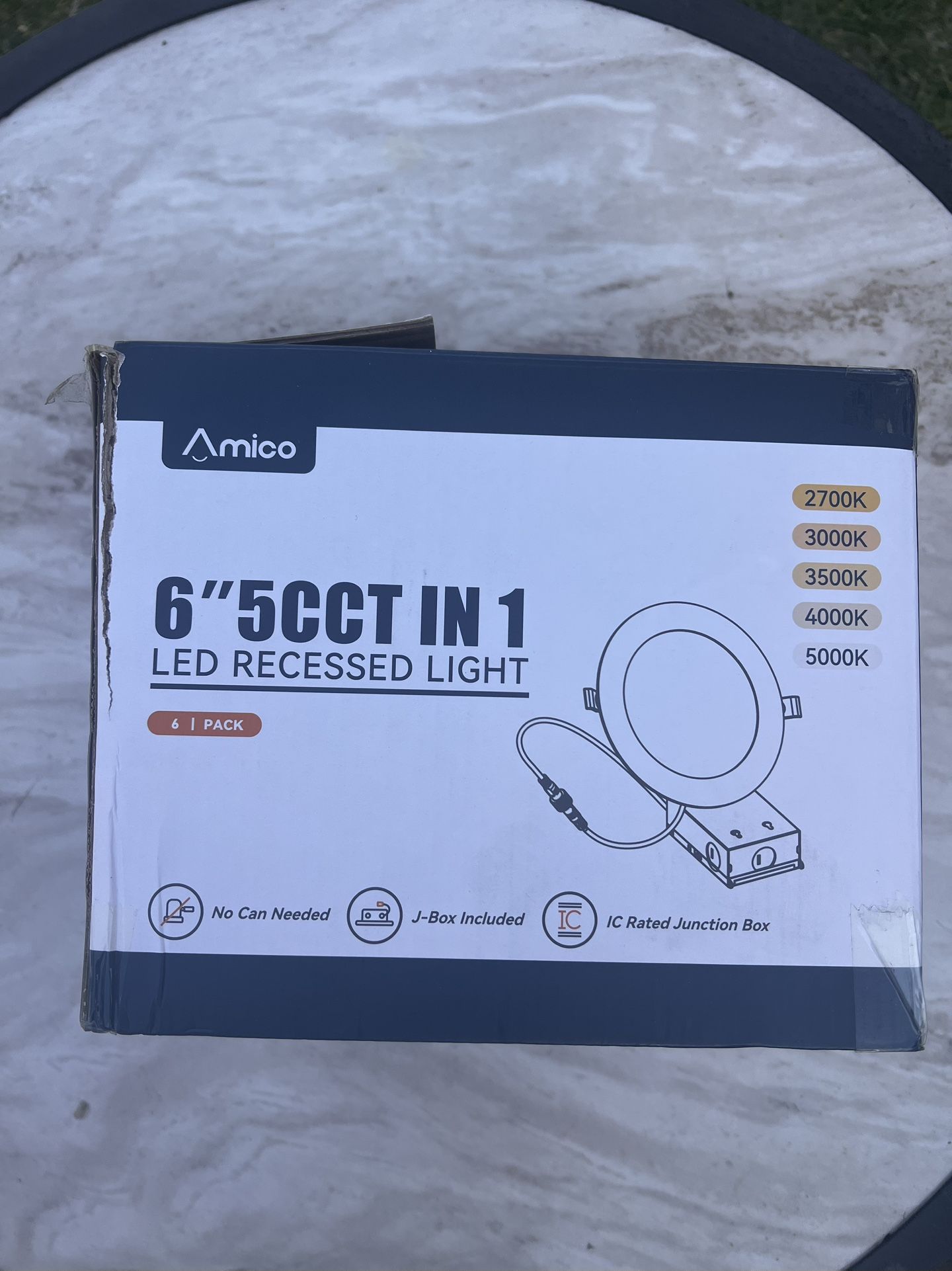 Adjustable Color Temperature 2700K-5000K 6 Inch Dimmable LED Recessed ...