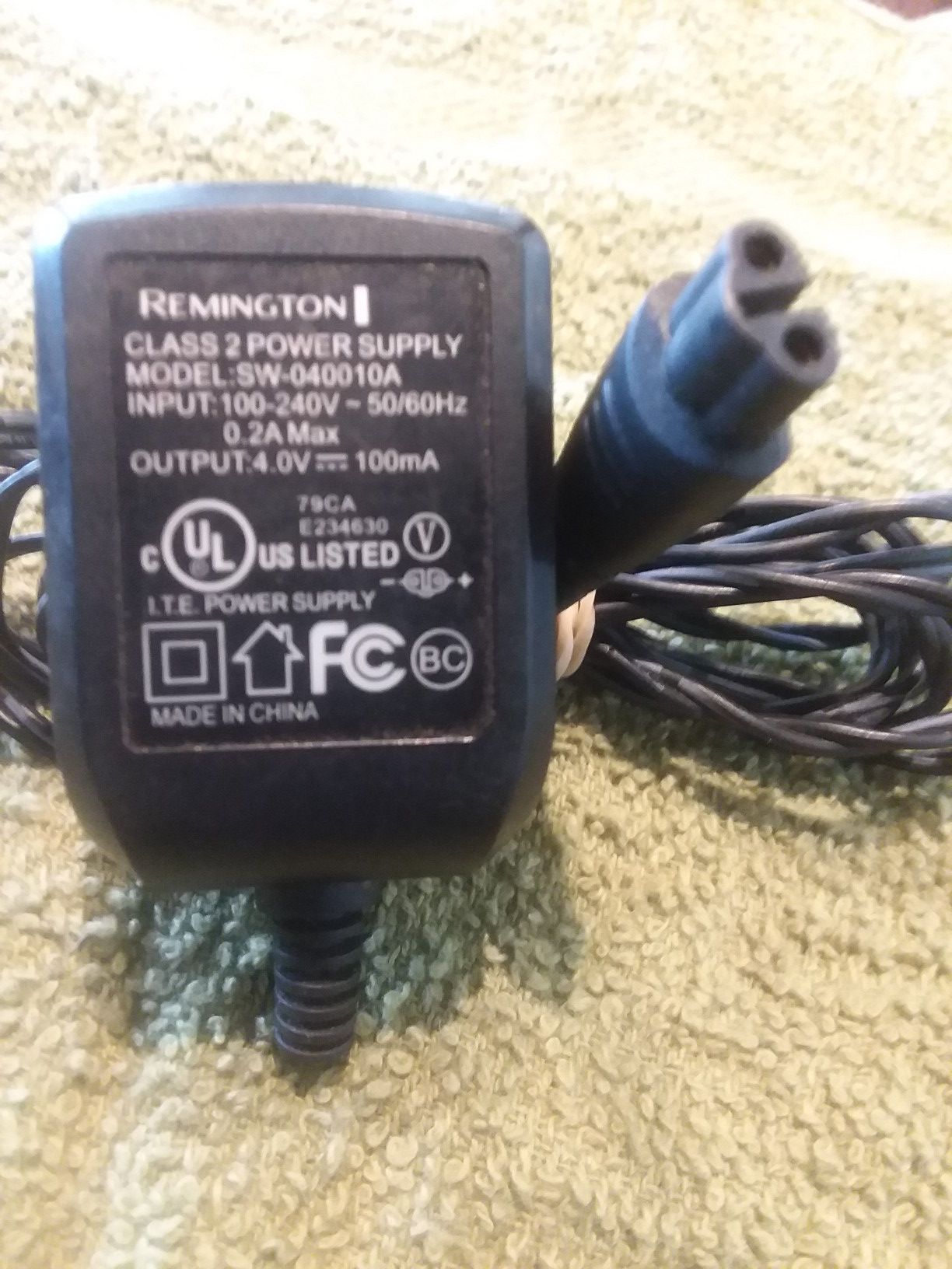 4.0V 100mA Remington groomer/trimmer AC adapter for Sale in Lemon Grove ...