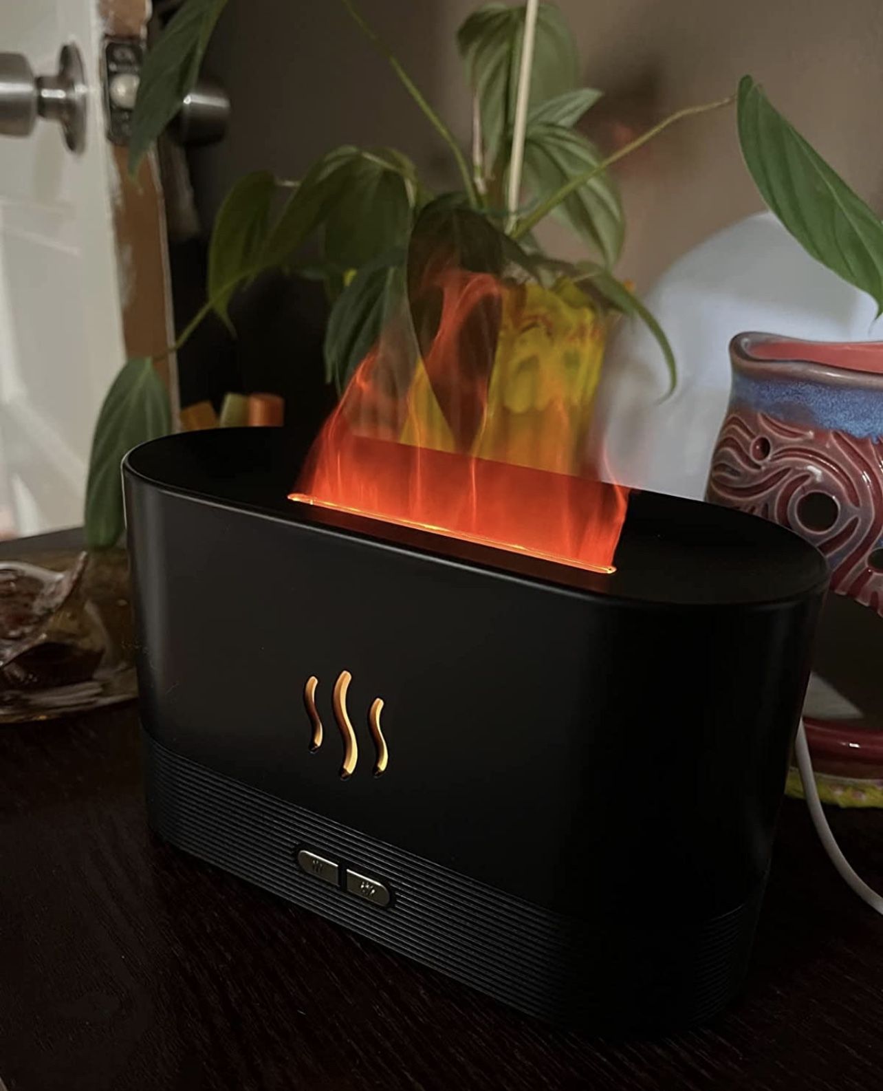 Flame Aroma Diffuser Humidifier-7 Colors Changing Oil Diffuser ...